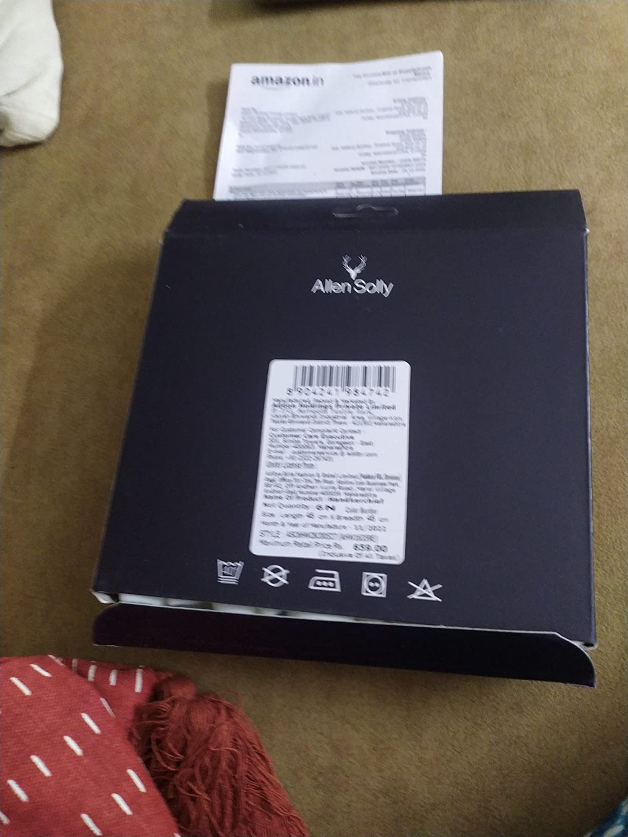 Allen Solly Men's Cotton White Handkerchiefs with Colored Border ...