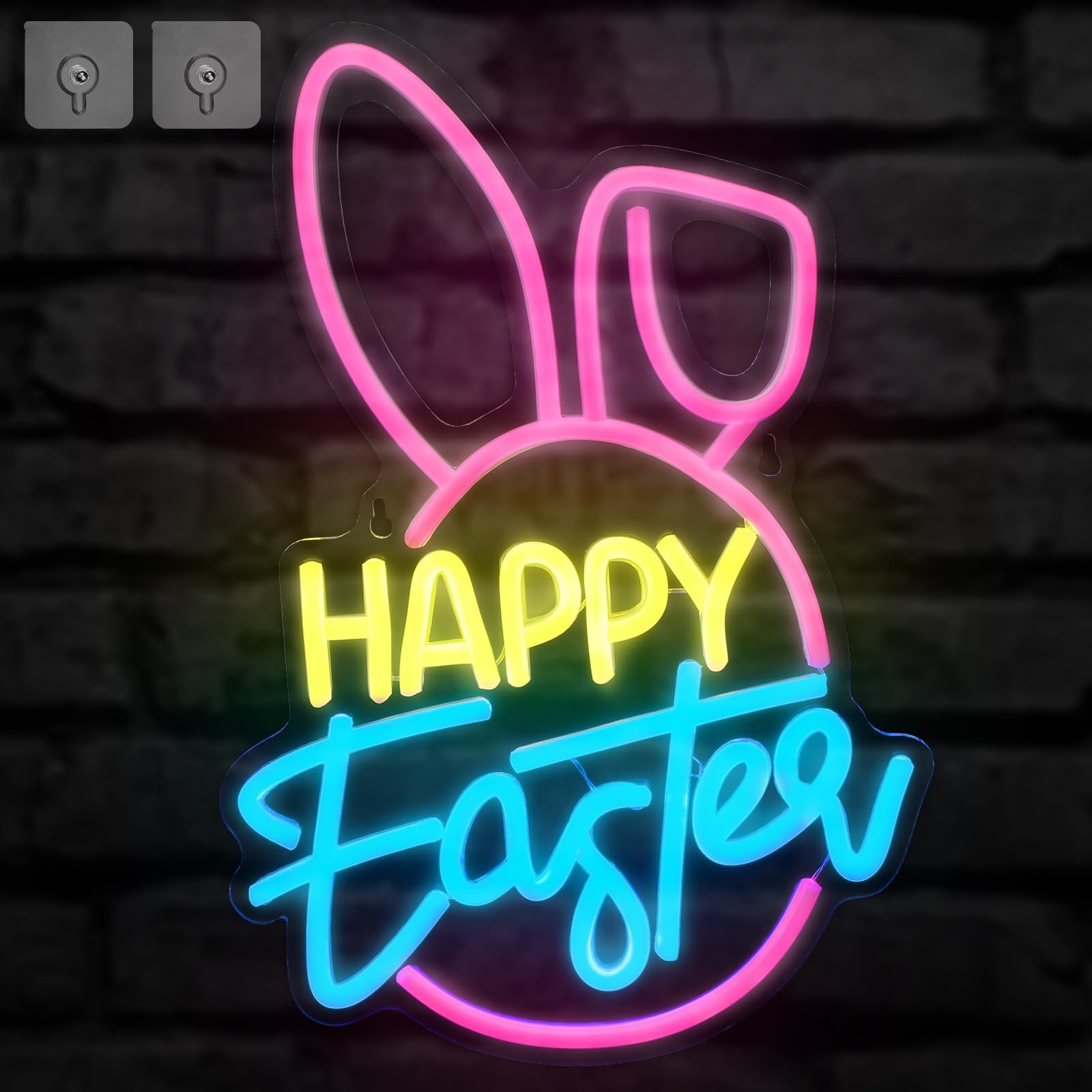 Amazon.com : Happy Easter Neon Sign LED Easter Yard Sign Easter Neon ...