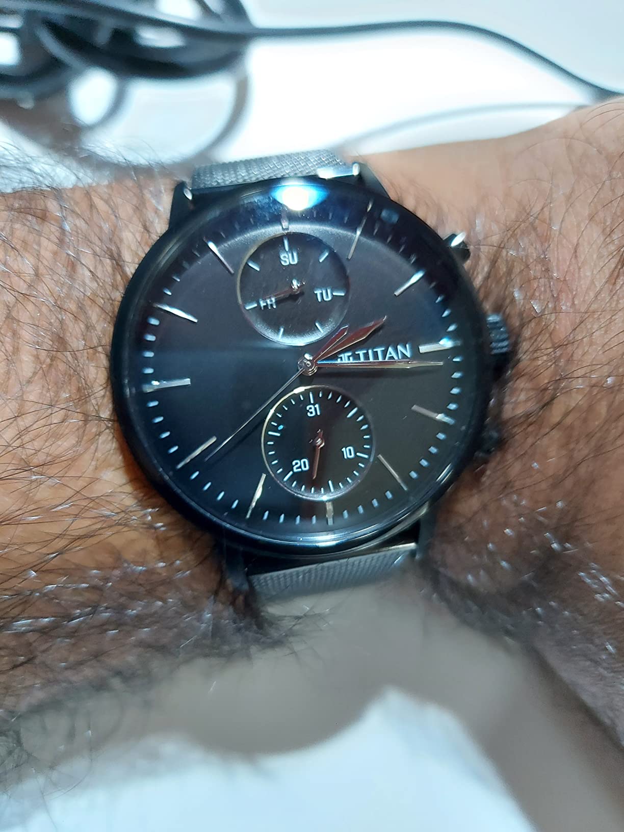 Titan Light Leathers IV Analog Black Dial Men's Watch-90135NM01 ...