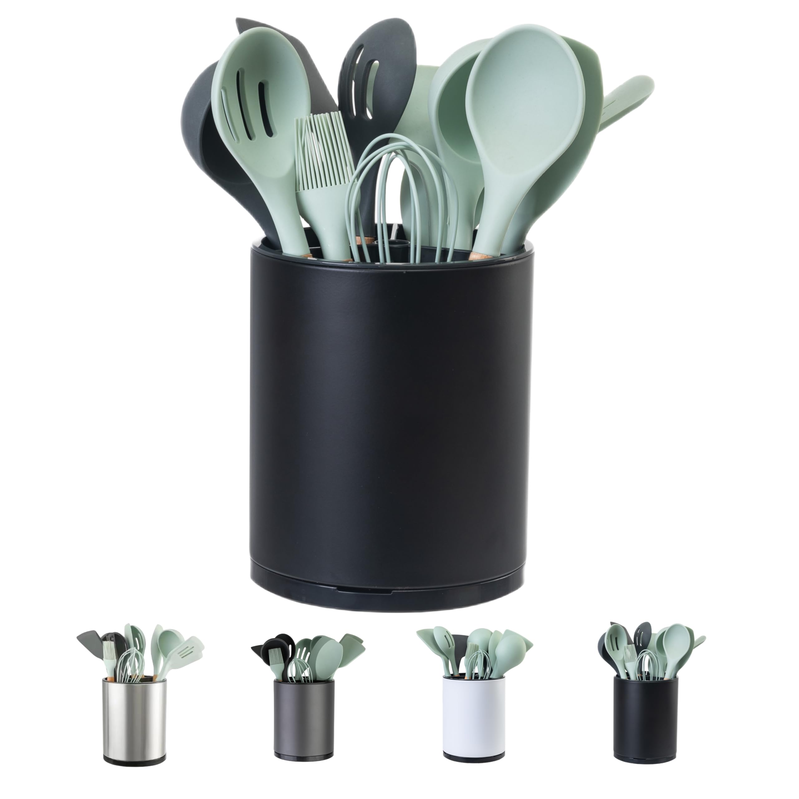 Amazon.com: LIBODOUR Utensil Holder Extra Large 360° Rotating Kitchen ...
