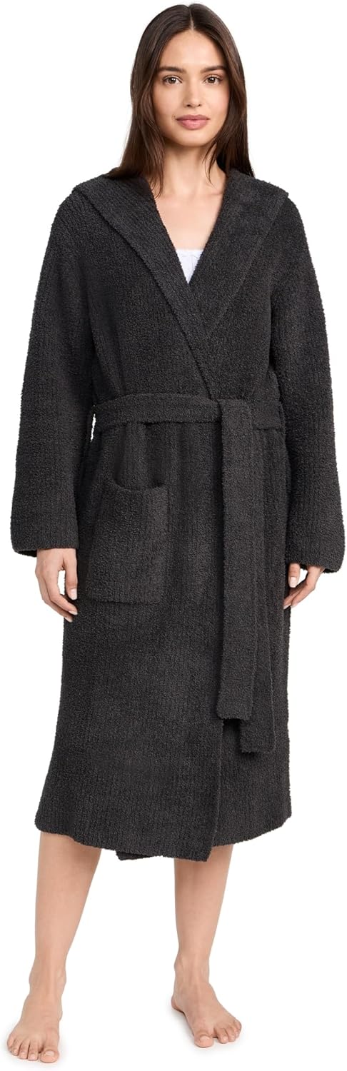 Barefoot Dreams CozyChic Ribbed Hooded Robe, Plush Pool Robe, Long ...