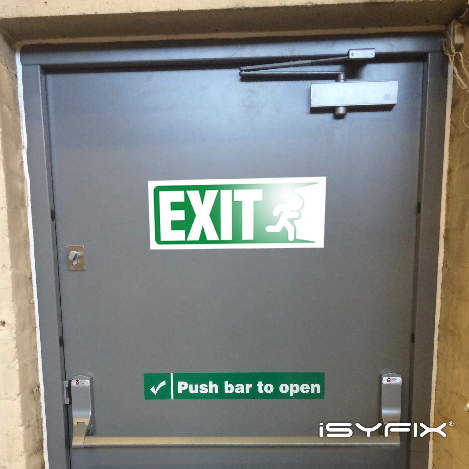 Snapklik.com : iSYFIX Exit Signs Stickers 3 Pack 10x4 Inch Premium Self ...