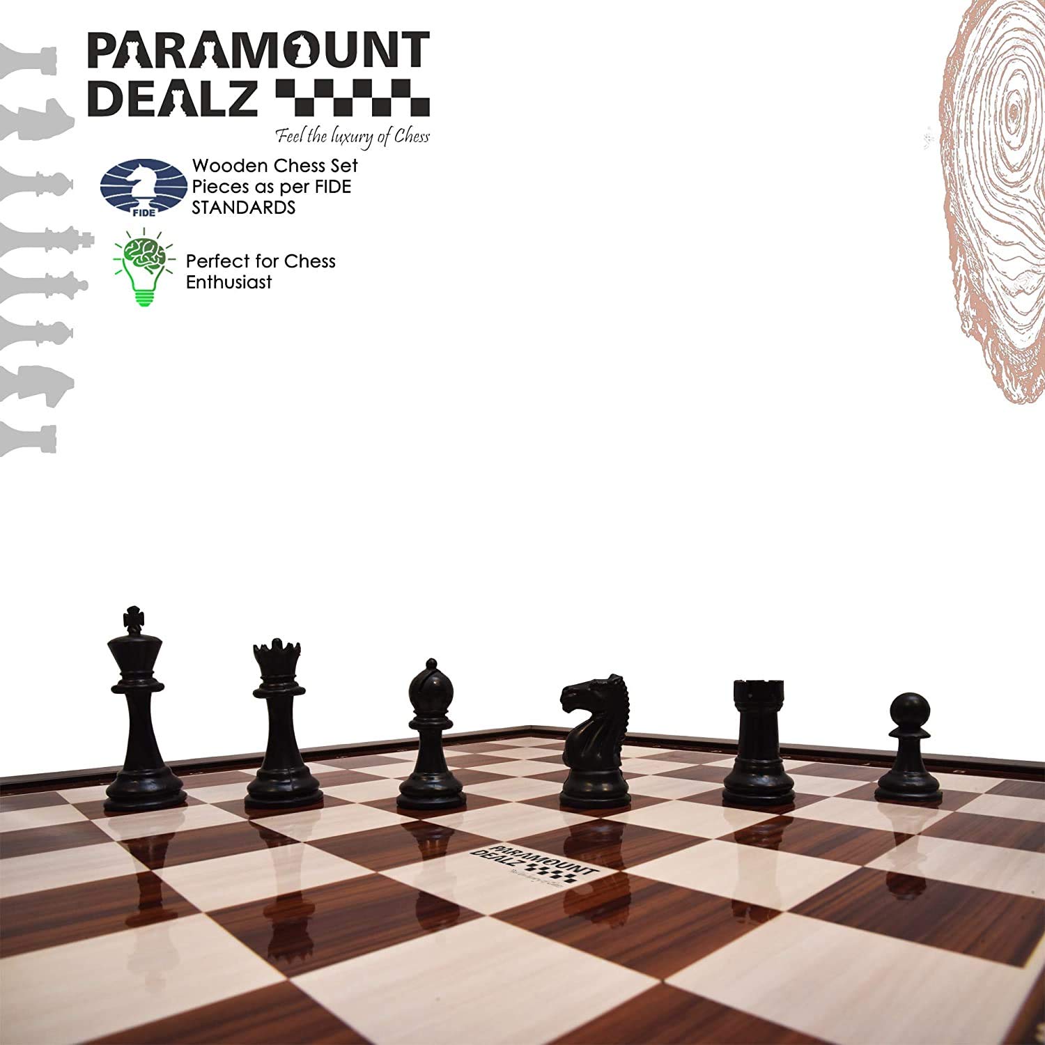 Buy Paramount Dealz Paramount 21" Wooden Laminated Chess Board with ...