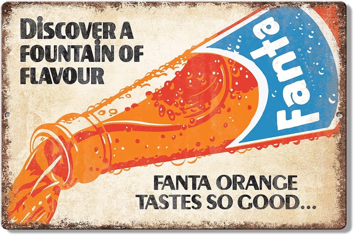 Amazon.com: Desperate Enterprises Fanta Orange Tastes So Good Aluminum ...