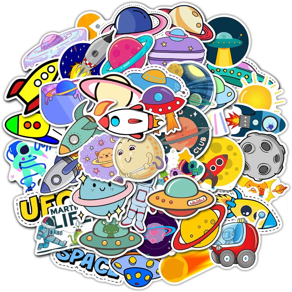 Amazon.com: Funimost Cool Planet Space Stickers 60PCS Galaxy Stickers ...