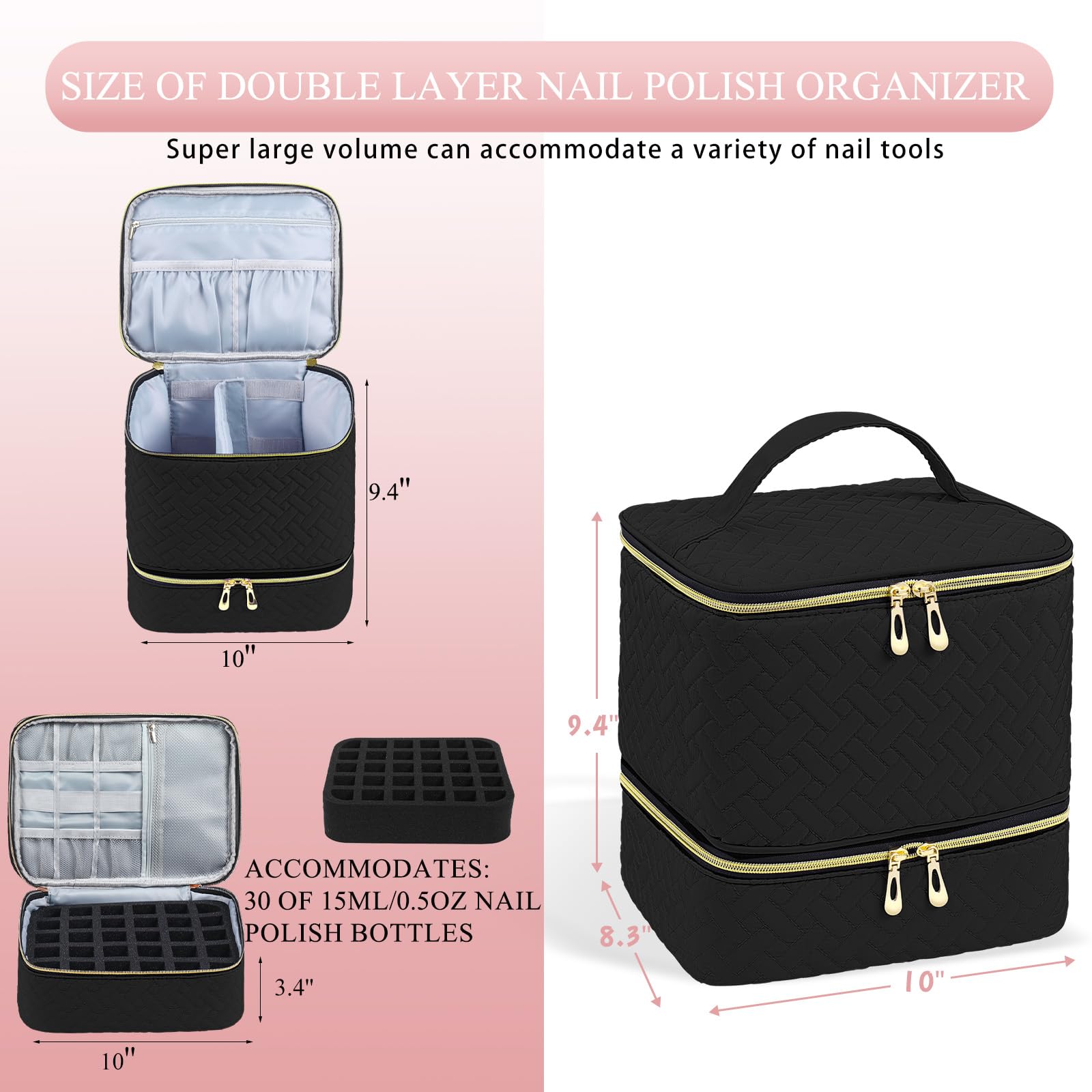Snapklik.com : Nail Polish Organizer, Nail Polish Storage Holds 30 ...