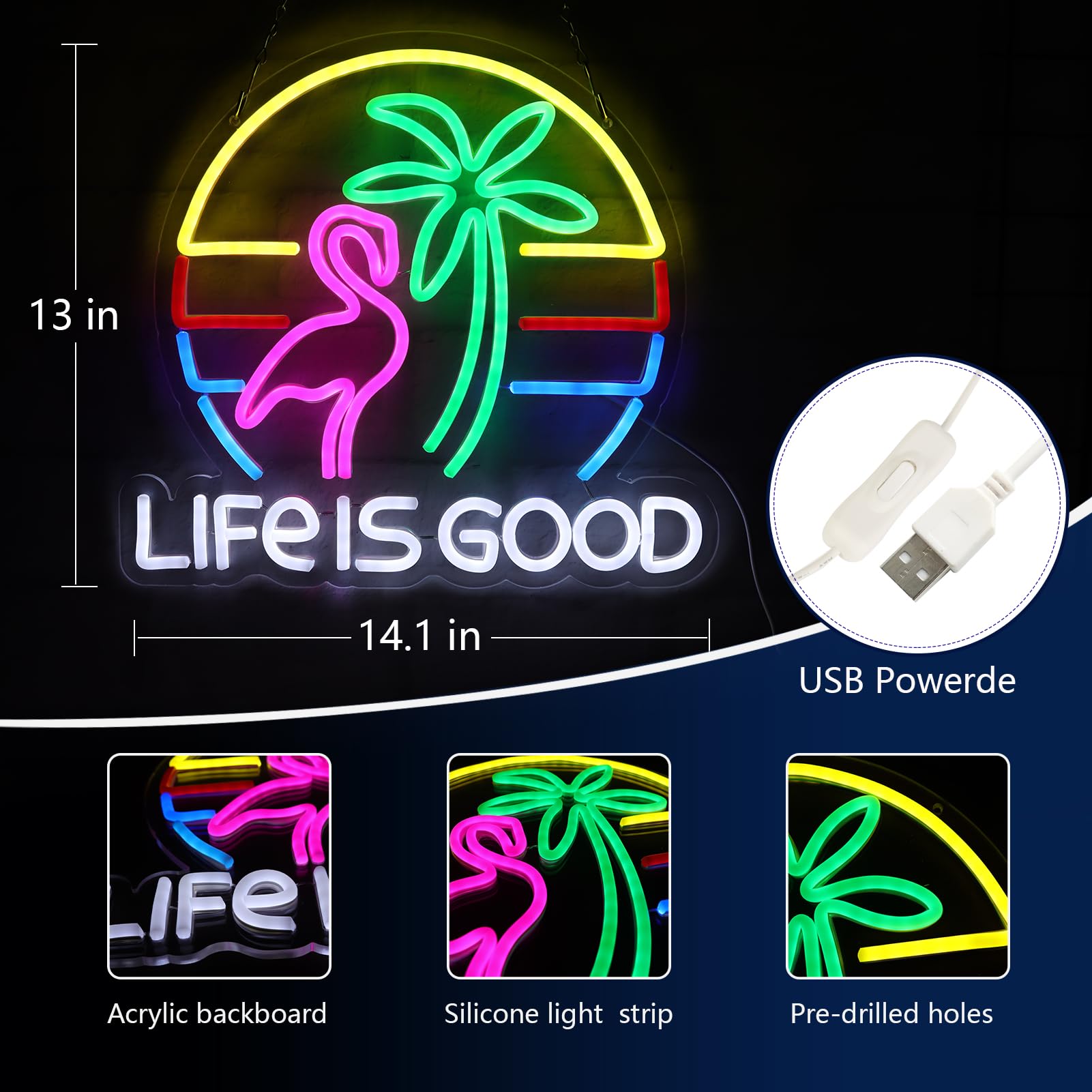 Snapklik.com : LIFE IS GOOD Cocktail Neon Signs For Wall Decor Neon ...