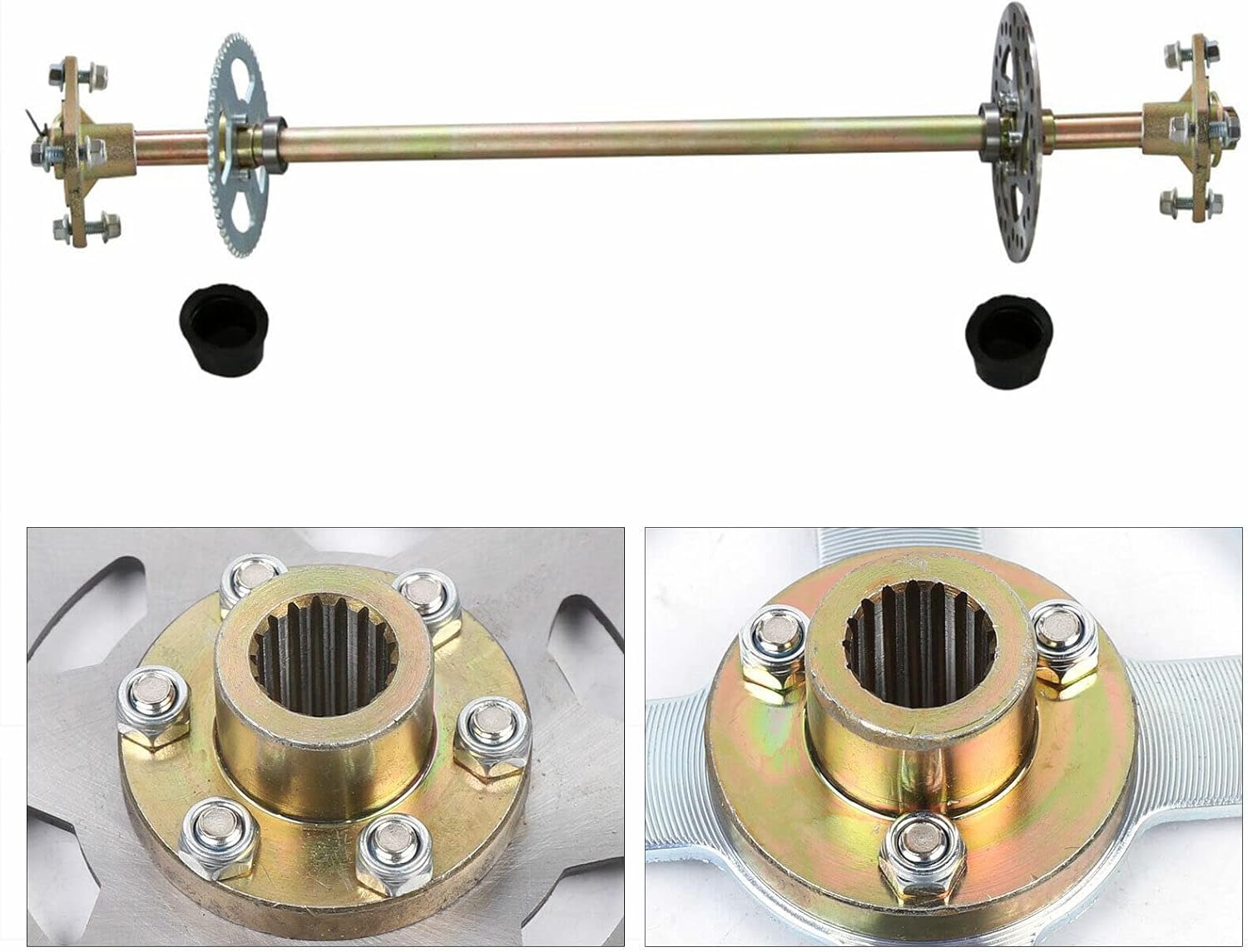 DNYSYSJ 29″ 740mm Rear Axle Assembly Go Kart Rear Wheel Axle Shaft Assembly Complete Wheel Hub ...