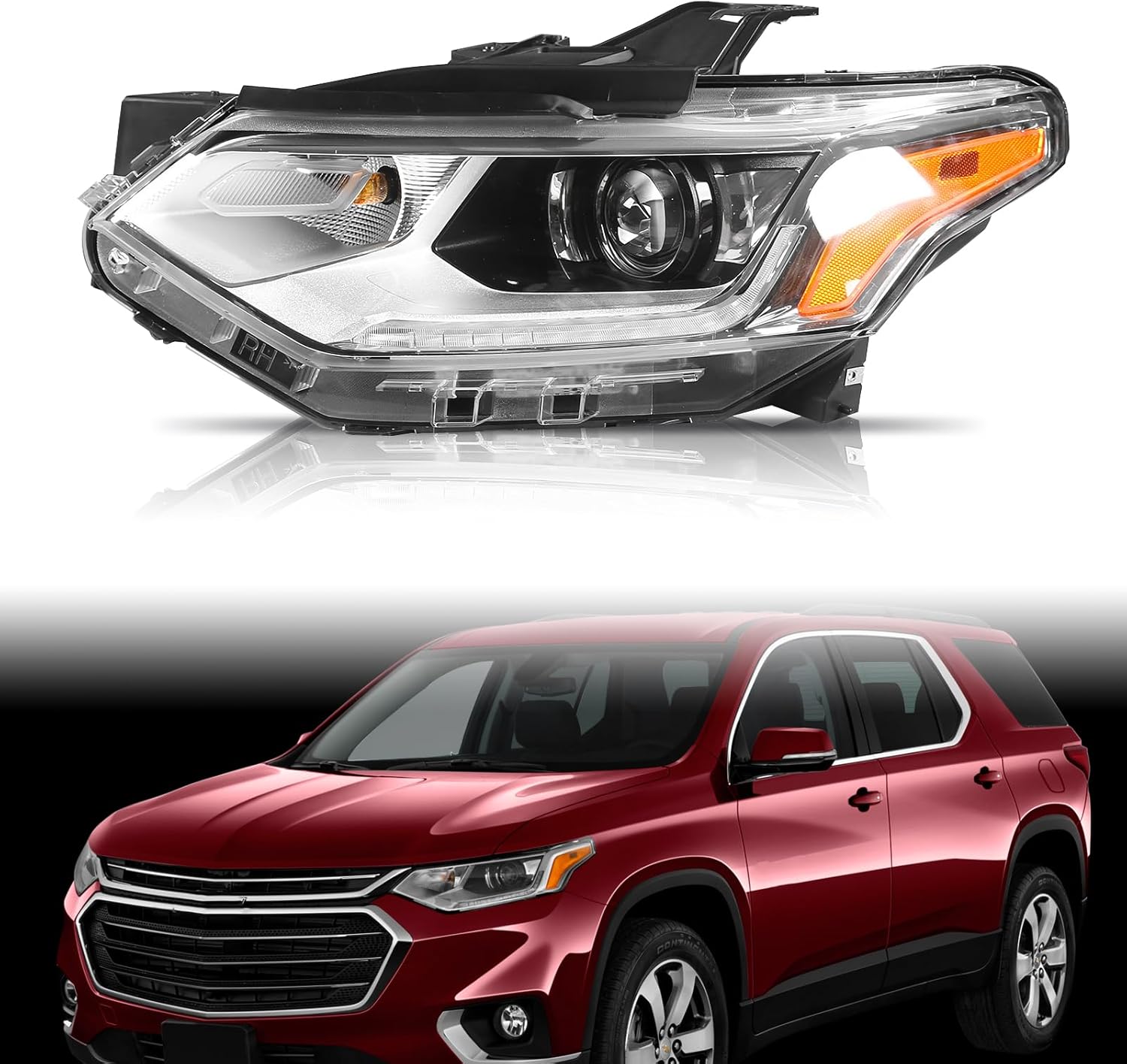 Amazon.com: PARTREE Headlight Assembly Fit for Traverse 2018 2019 2020 ...