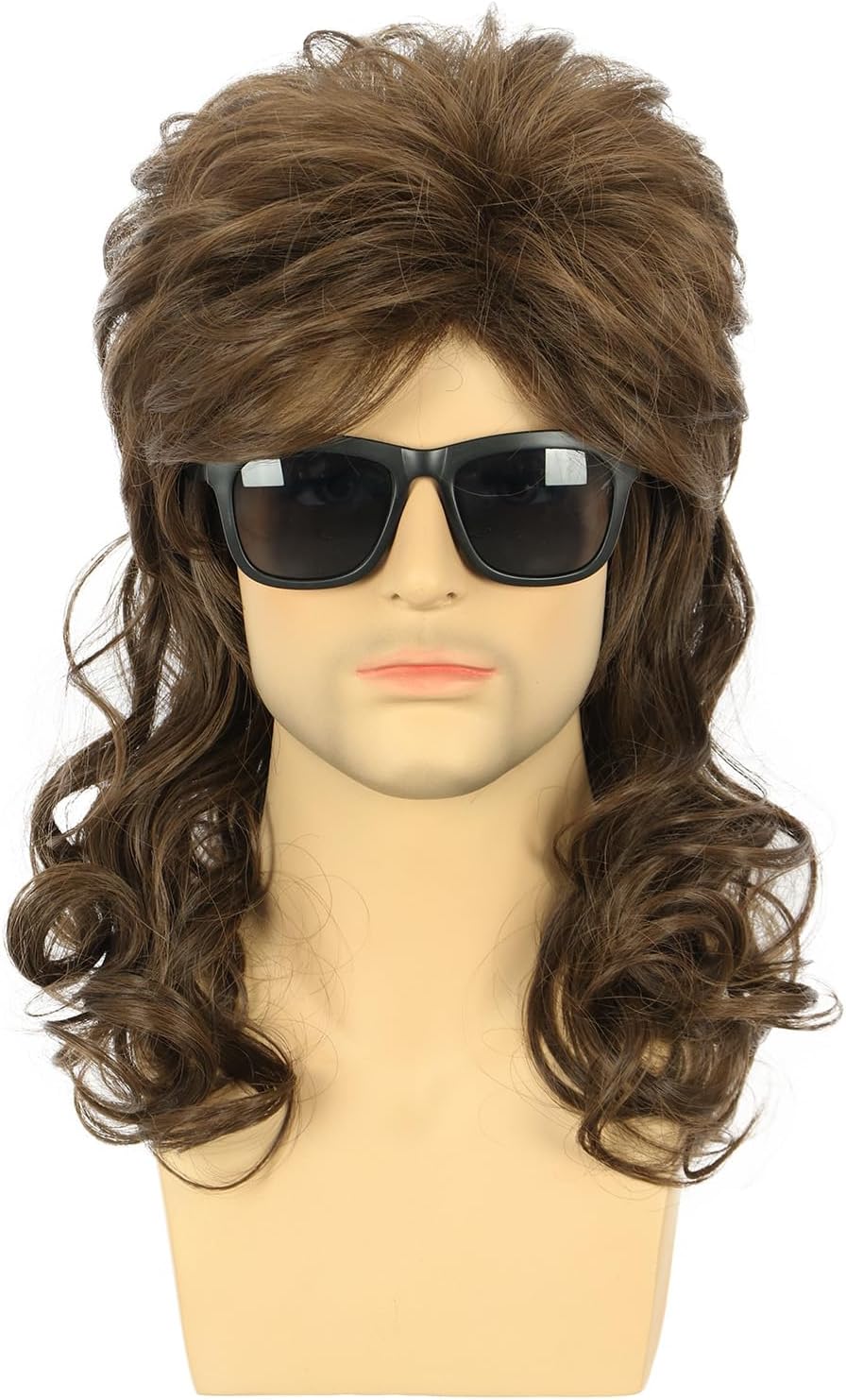Amazon.com : karlery Men Women Long Curly Dark Brown 70s 80s Heavy ...