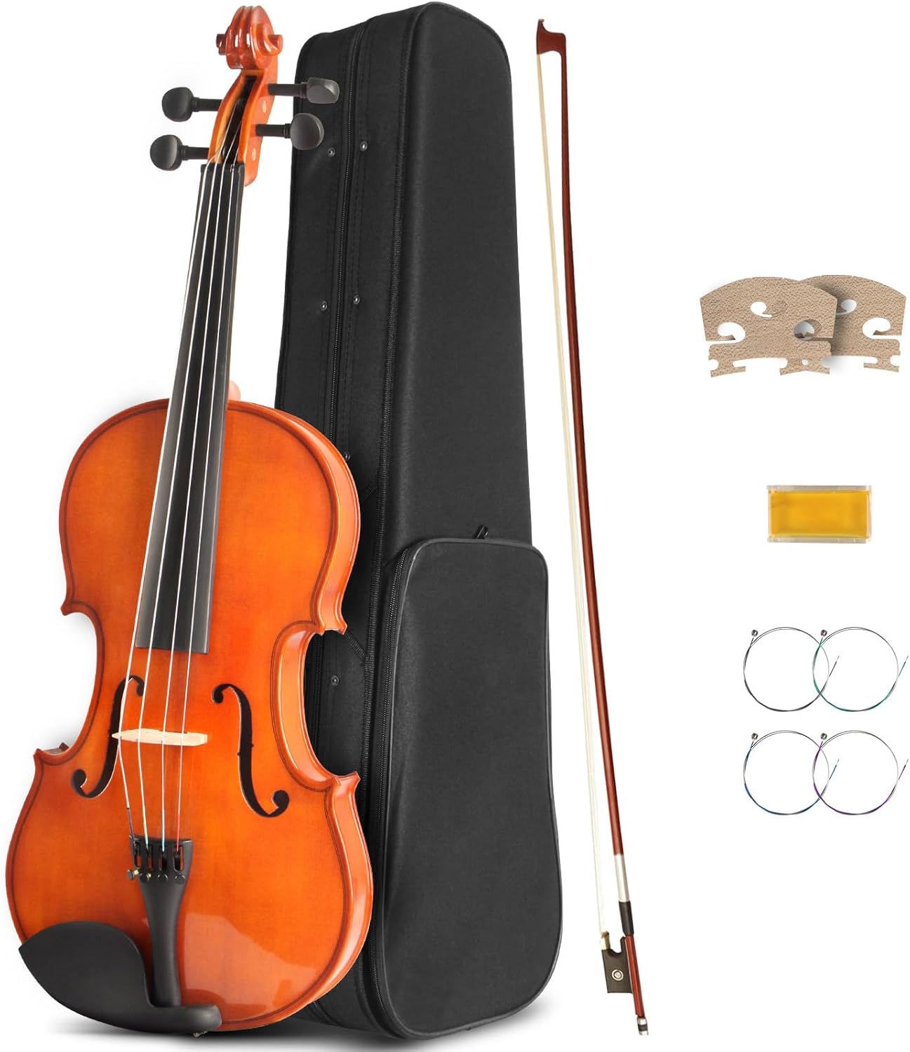 Amazon.com: Ceciliec Acoustic Violin, 4/4 Full Size Violin Starter Kit ...