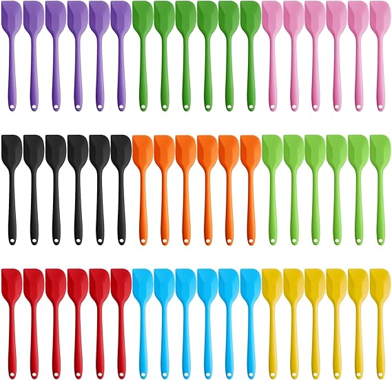 Amazon.com: Hsei 54 Pieces Silicone Spatulas 8.1 Inch Rubber Spatula ...