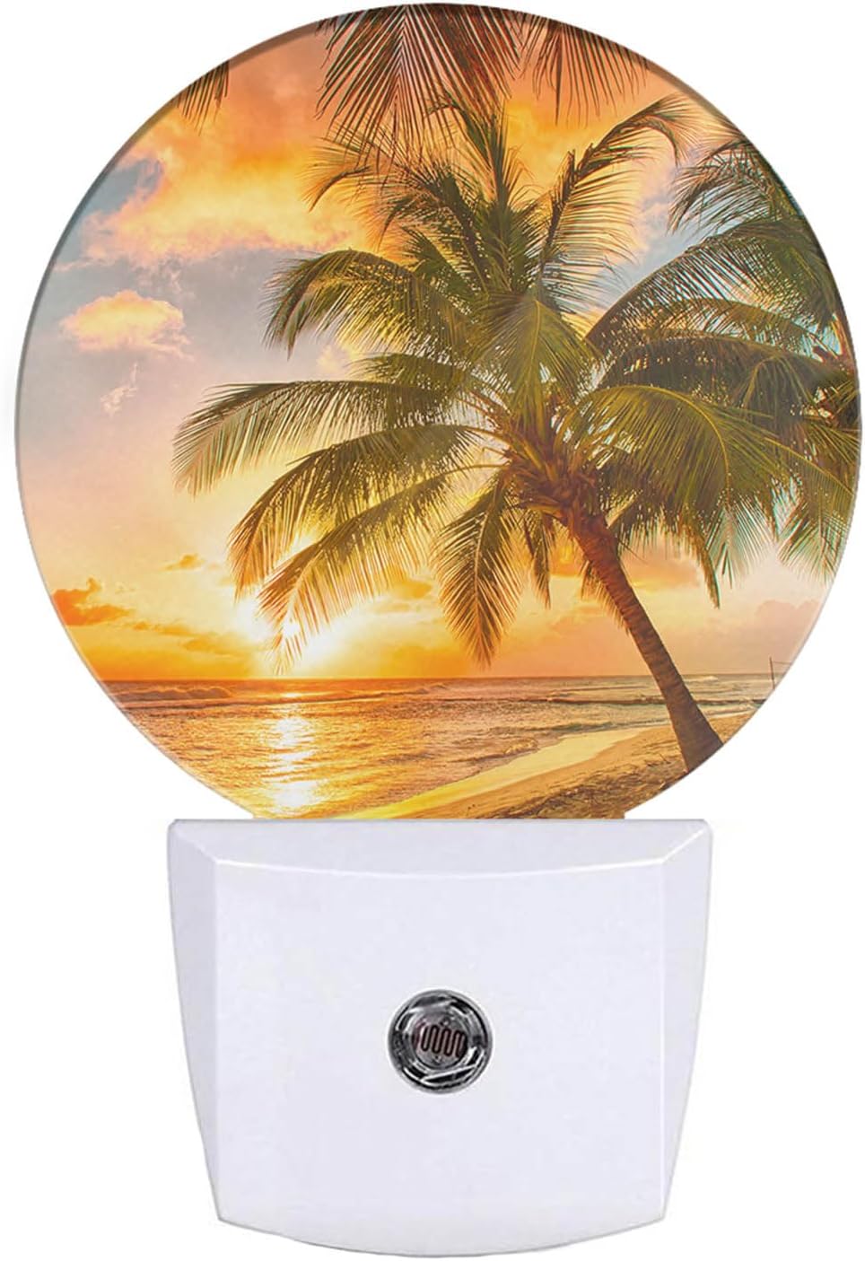 EKOBLA Sunset Beach Plug-in Night Light, Summer Seaside & Palm Tree LED ...