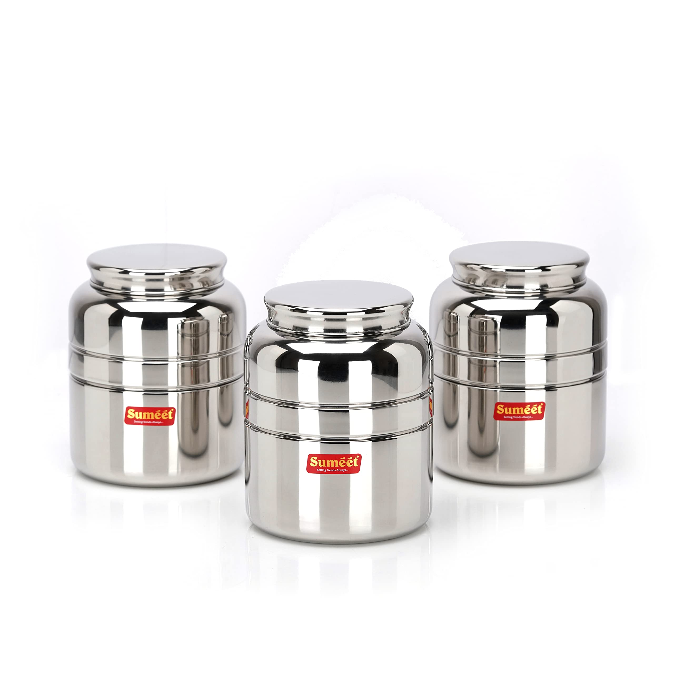 Snapklik.com : Sumeet Stainless Steel Unique Traditional Shape Storage ...