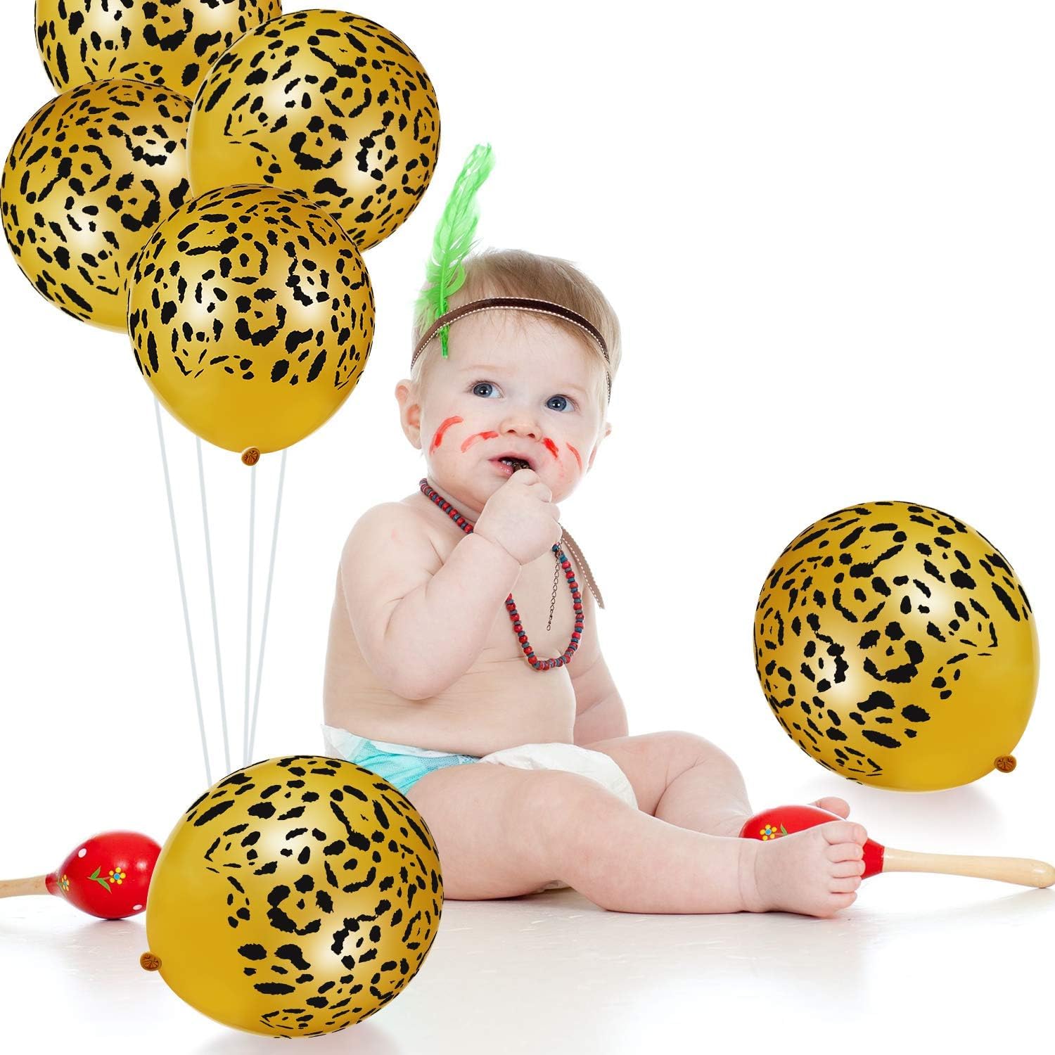 Snapklik.com : Gejoy 50 Pcs Cheetah Balloons Leopard Print Balloons 12 ...