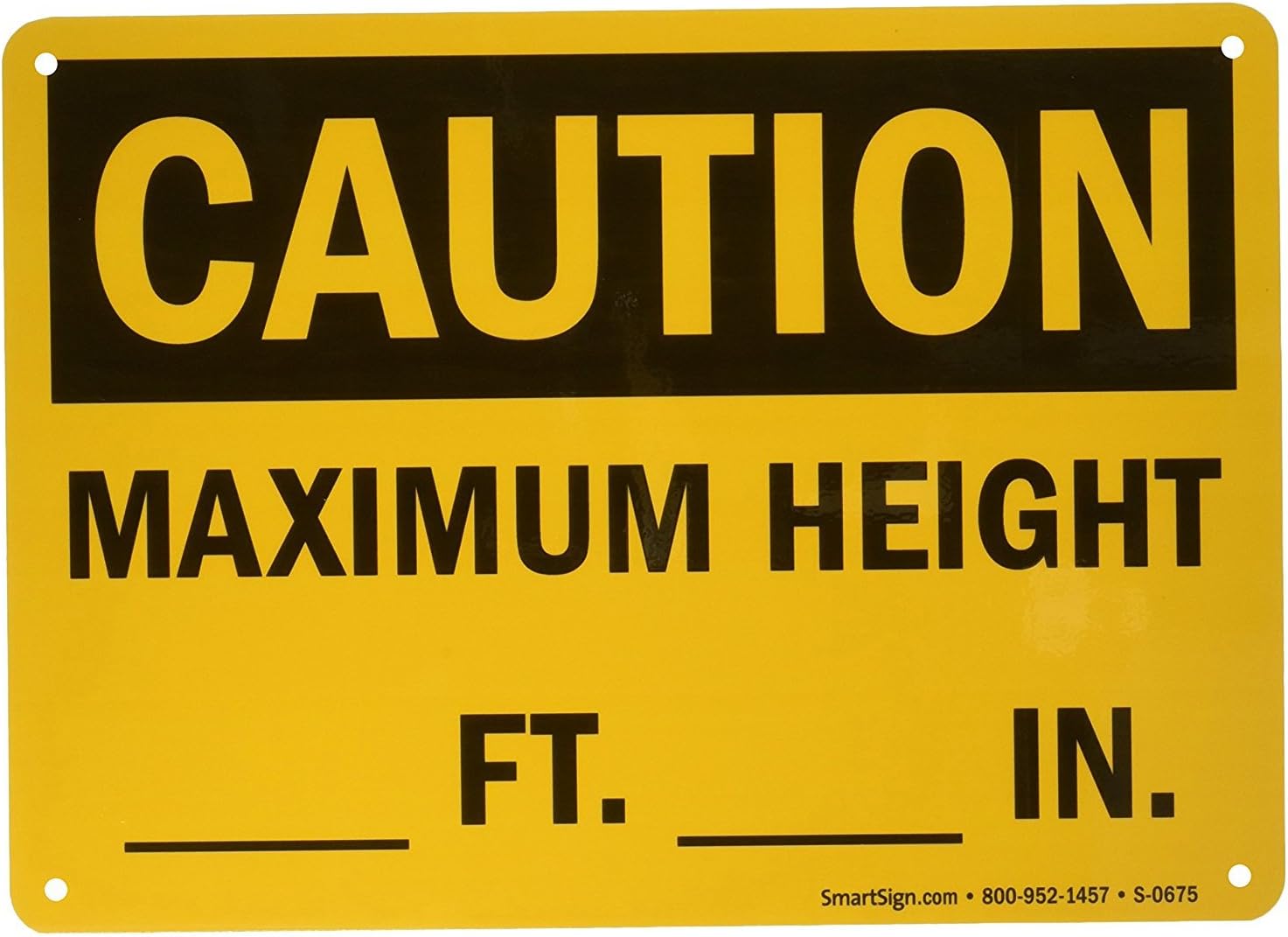 Amazon.com: Caution Maximum Height Sign Stickers Labels, 3.5x5 Inch ...
