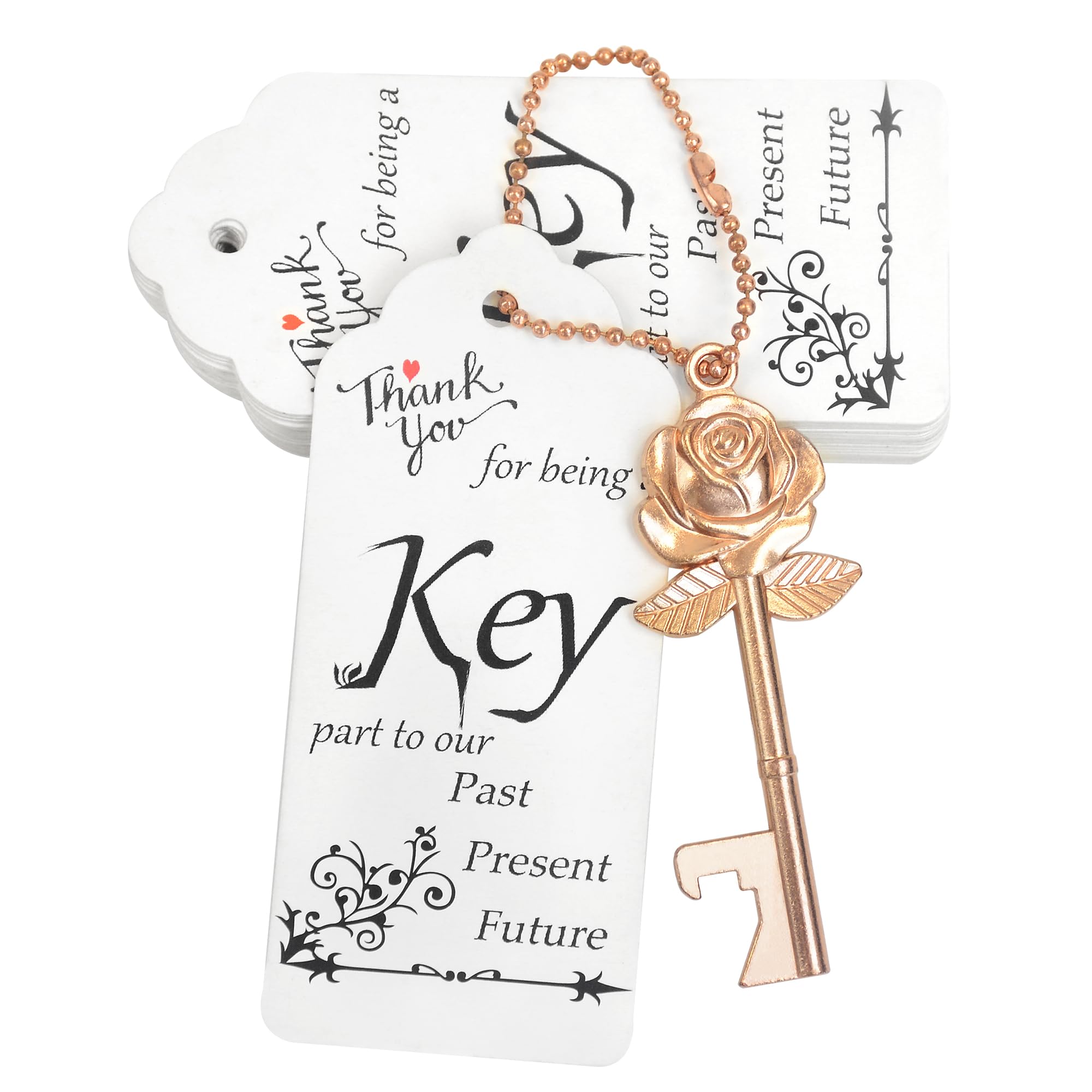 Amazon.com: Aokbean 100 Sets Rose Flower Shaped Keys Wedding Favors ...