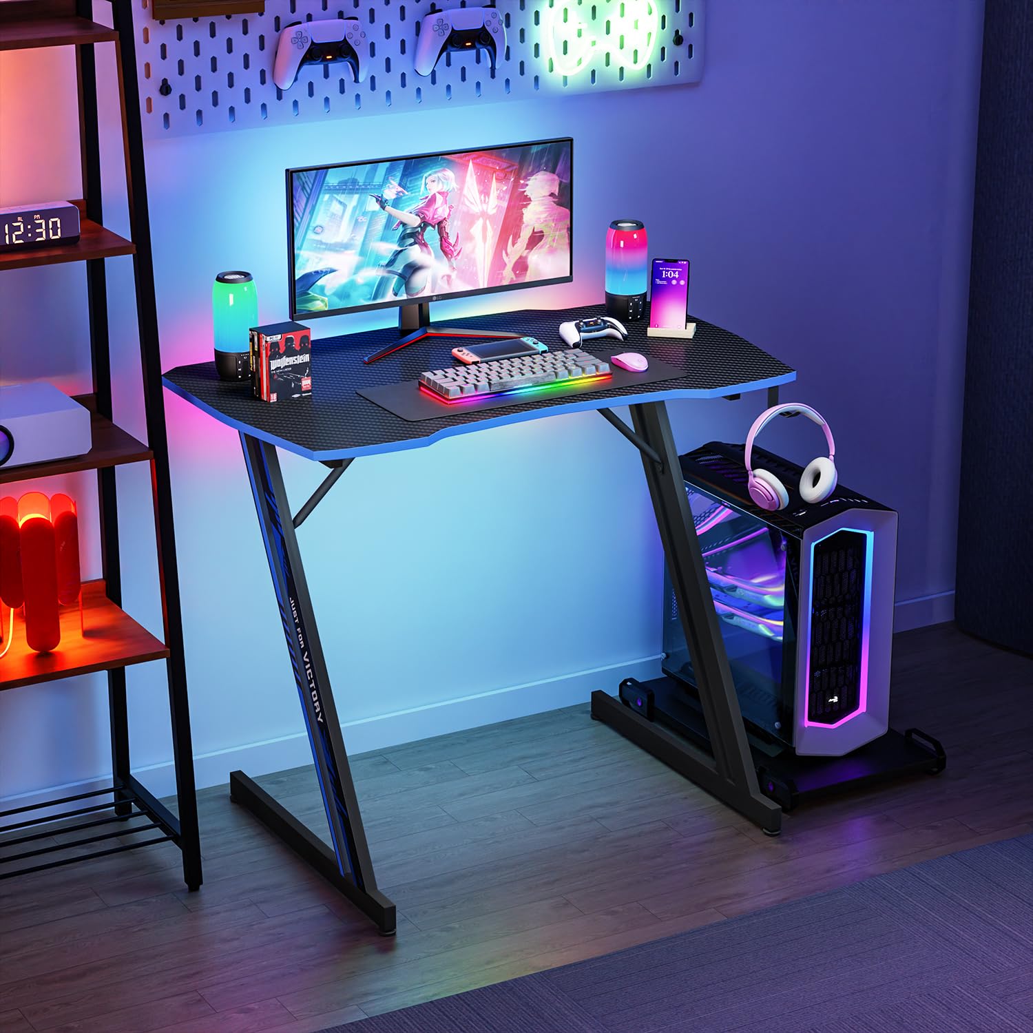 Snapklik.com : PayLessHere 35 Inch Modern Z-Shaped Gaming Desk Computer ...