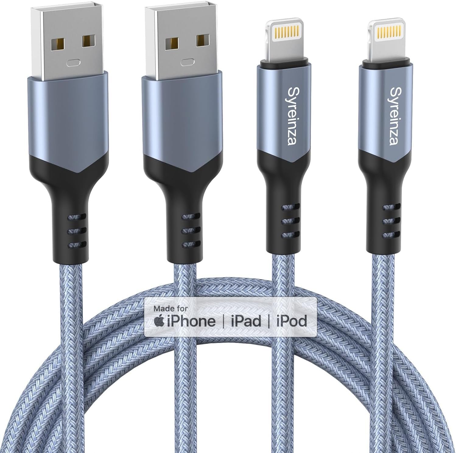 Amazon.com: KINPS Apple MFi Certified 10FT/3M Lightning to USB Cable ...