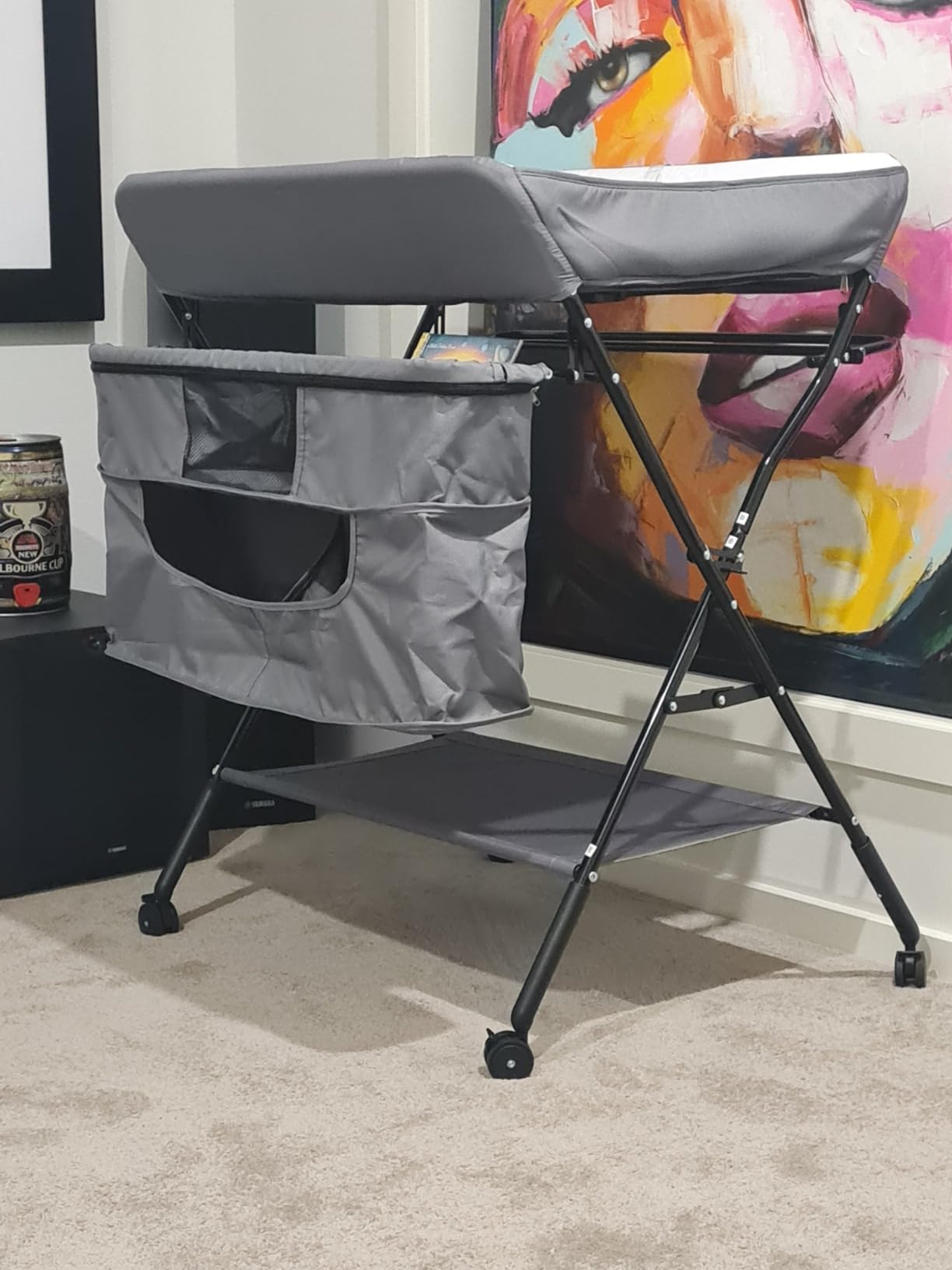 BABY JOY Foldable Baby Changing Table, 4-in-1 Diaper Station w/4 ...