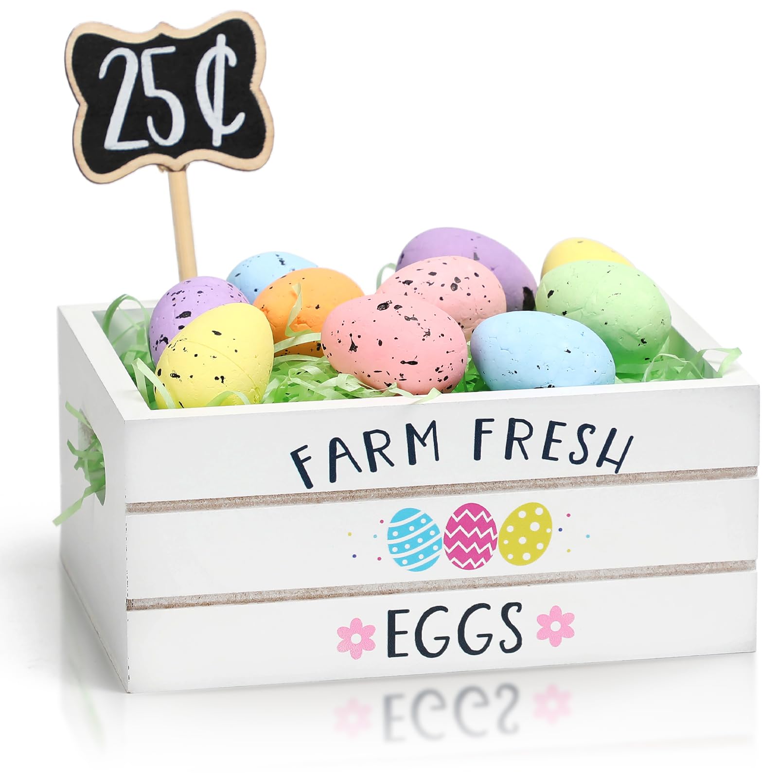 Amazon.com: KORMMCO Easter Mini Wood Crate Decorations Set, Easter Eggs ...