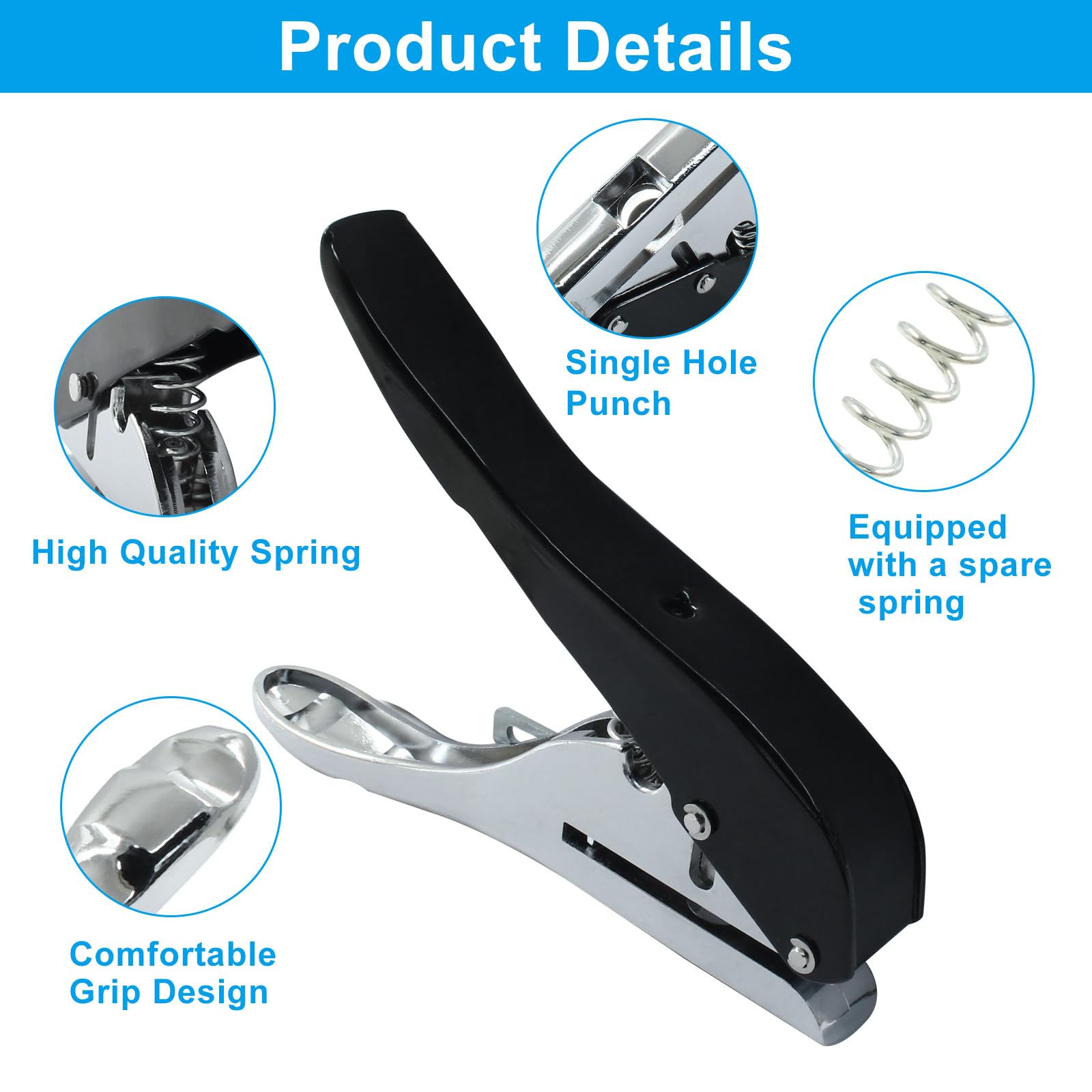 Snapklik.com : 10 Mm Single Hole Punch, Portable Hand Held Paper Hole ...