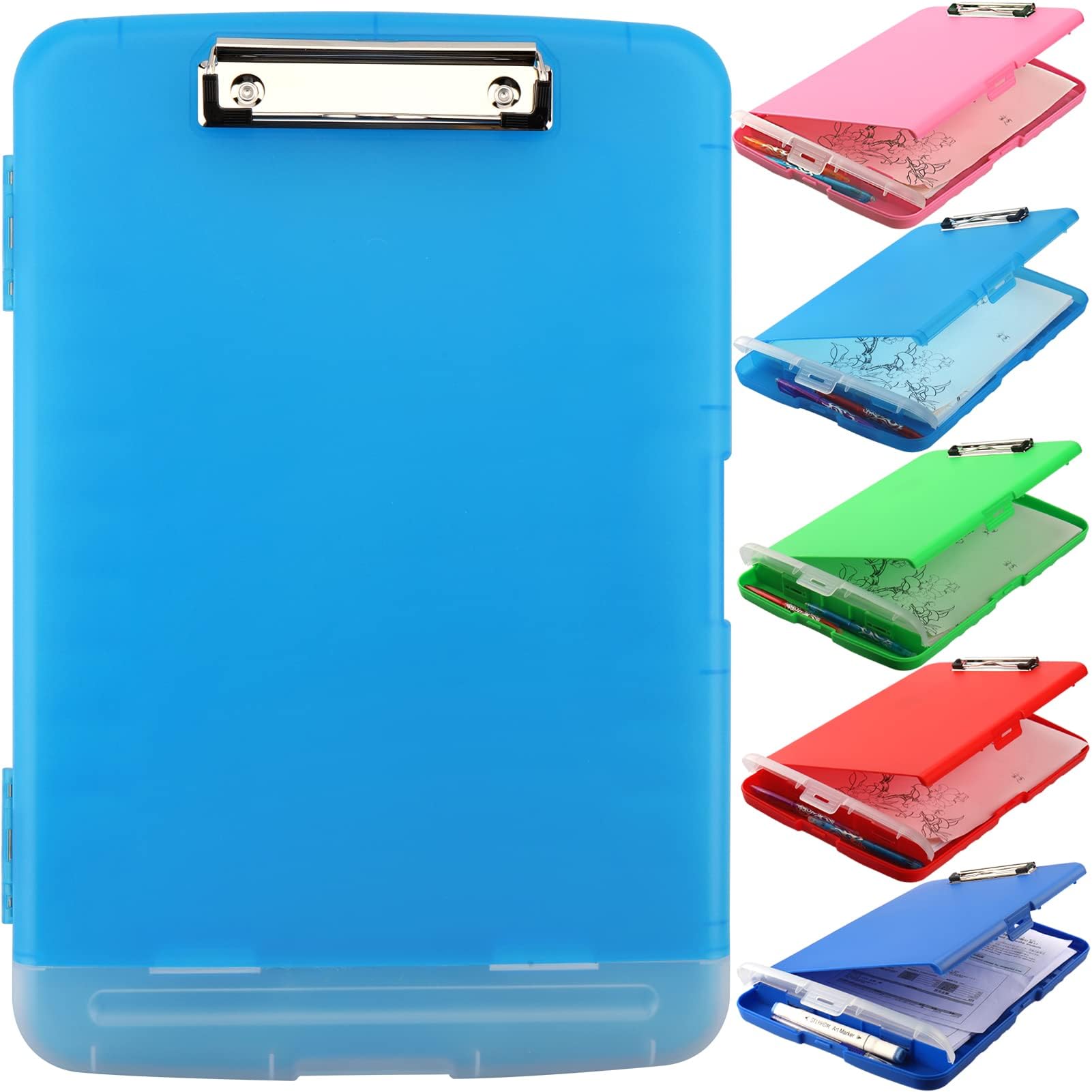 Amazon.com: Officemate Slim Clipboard Storage Box, Translucent Blue ...
