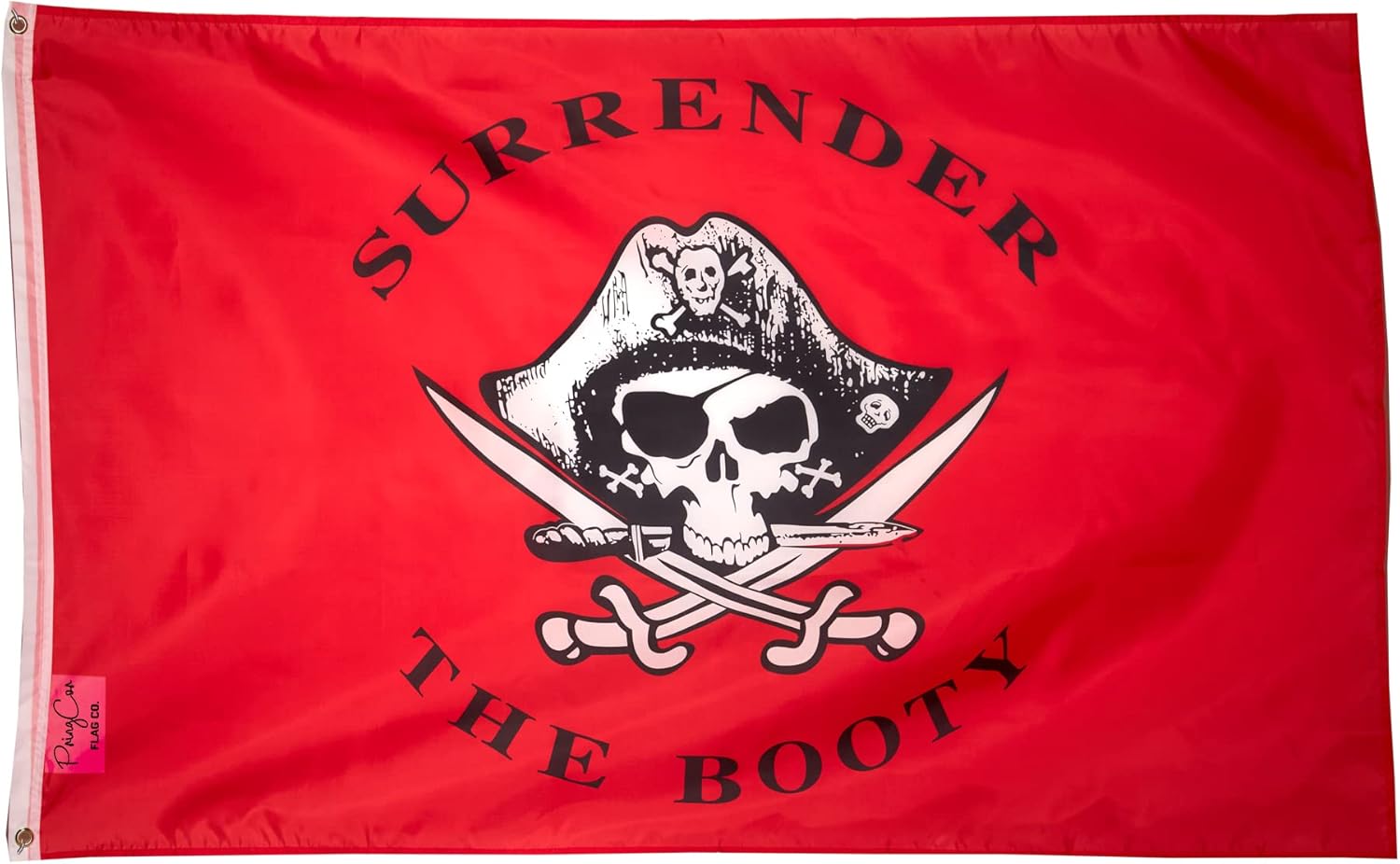 Amazon.com: Surrender the Booty Pirate Flag 3x5 FT Polyester Brass ...