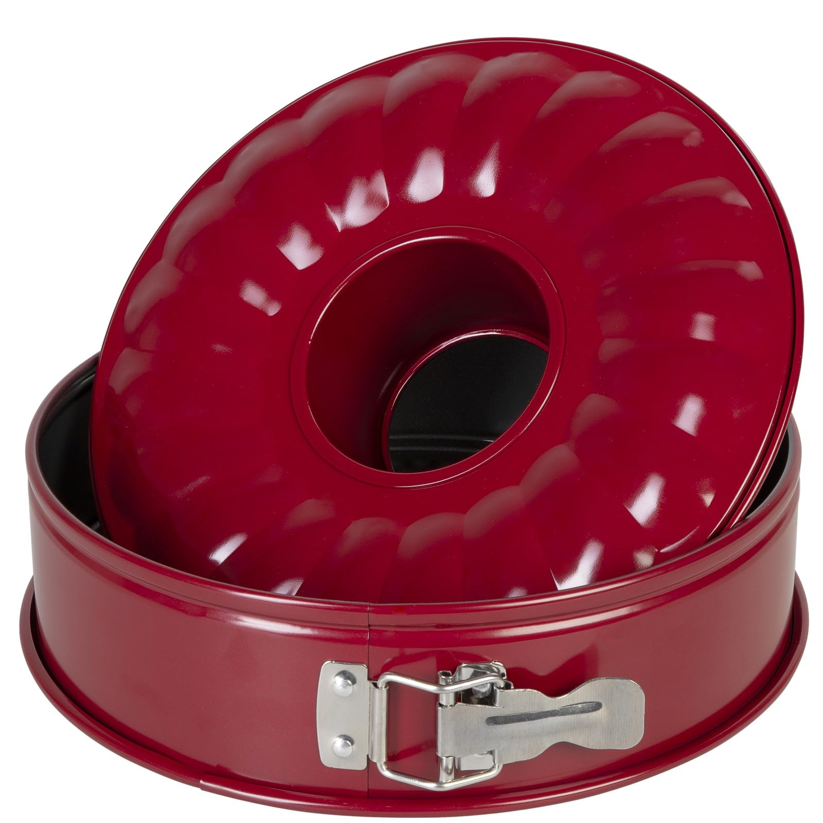 wenco Springform 26 cm, Kuchenform mit Flach- und Rohrboden, 2 Böden ...