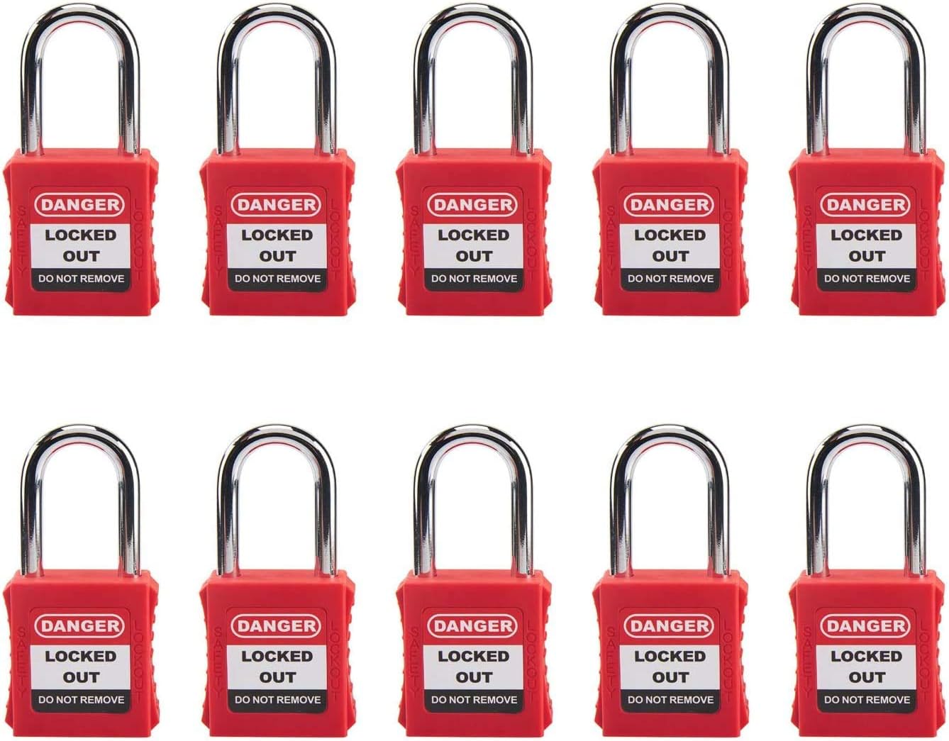 QWORK Safety Lockout Padlock, 2 Padlocks with 4 Keys, Steel Shackle ...