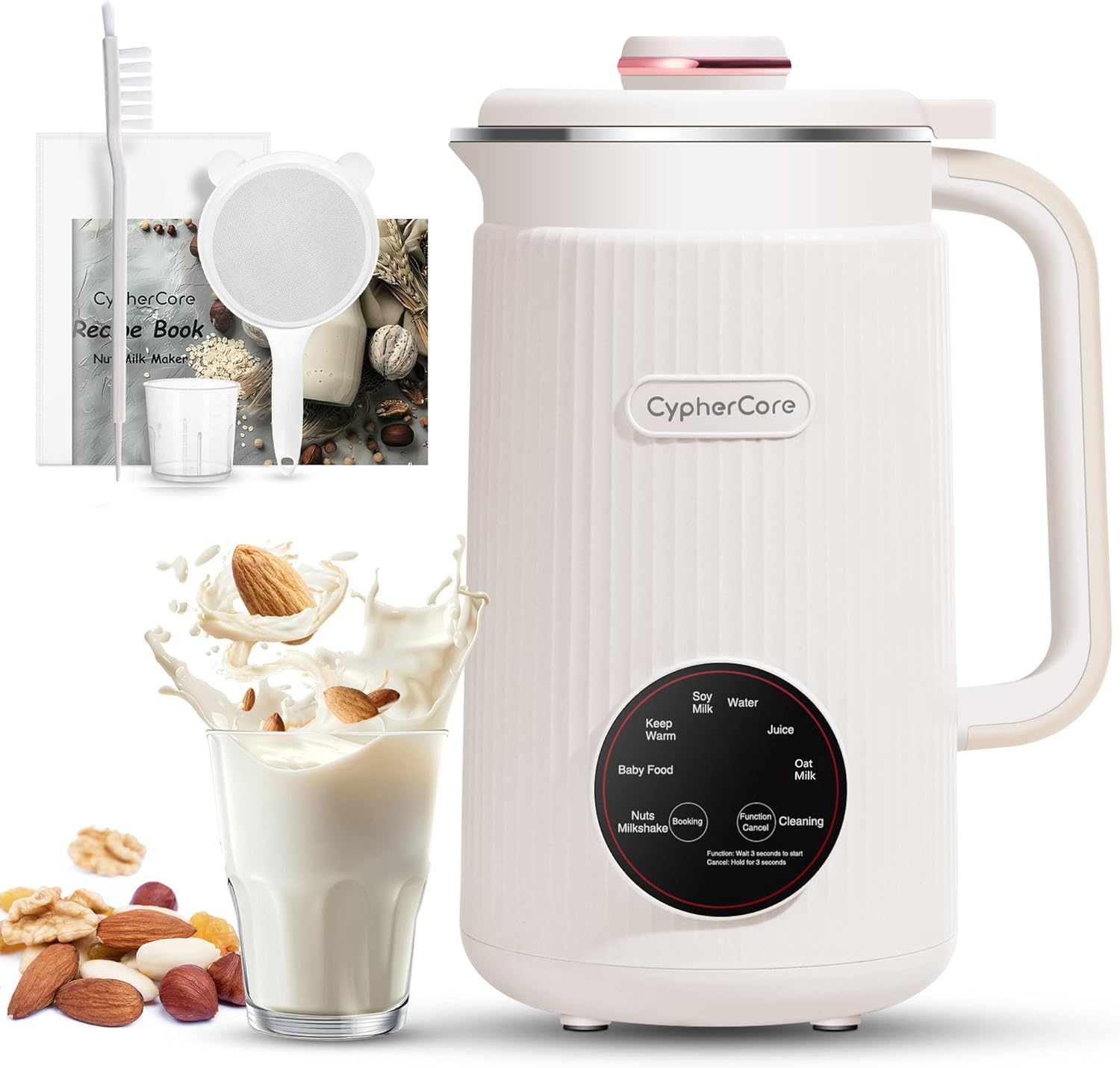 Amazon.com: Nut Milk Maker Machine, 8-in-1 40oz Soy Milk Maker with ...