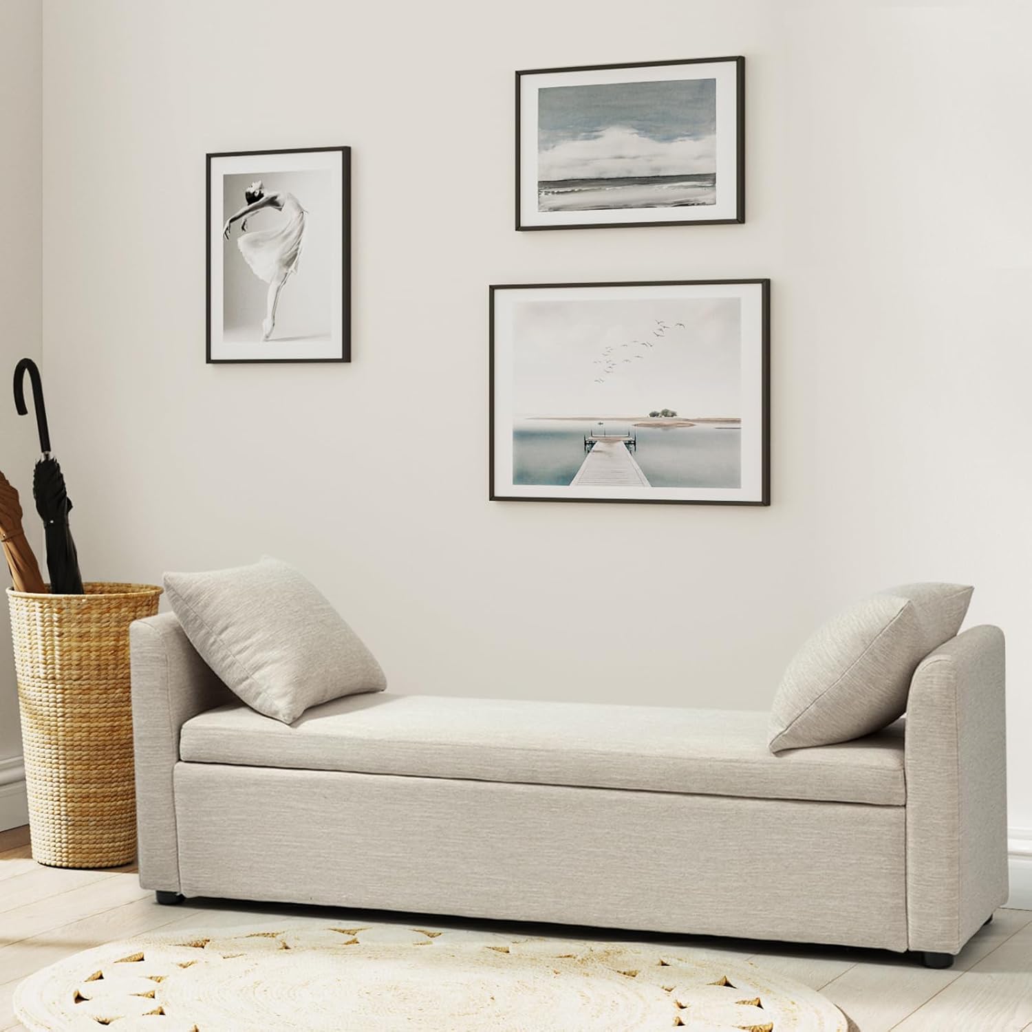 Amazon.com: EcoHarbor Modern Storage Ottoman Bedroom Bench, End of Bed ...