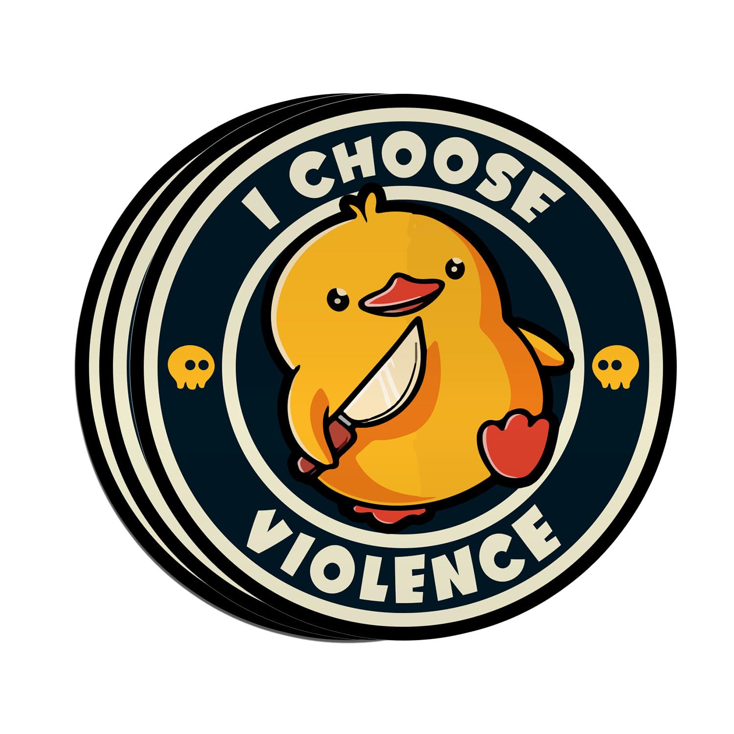 Amazon.com: (3PCS) I Choose Violence Sticker Meme Funny Ducky Duck with ...