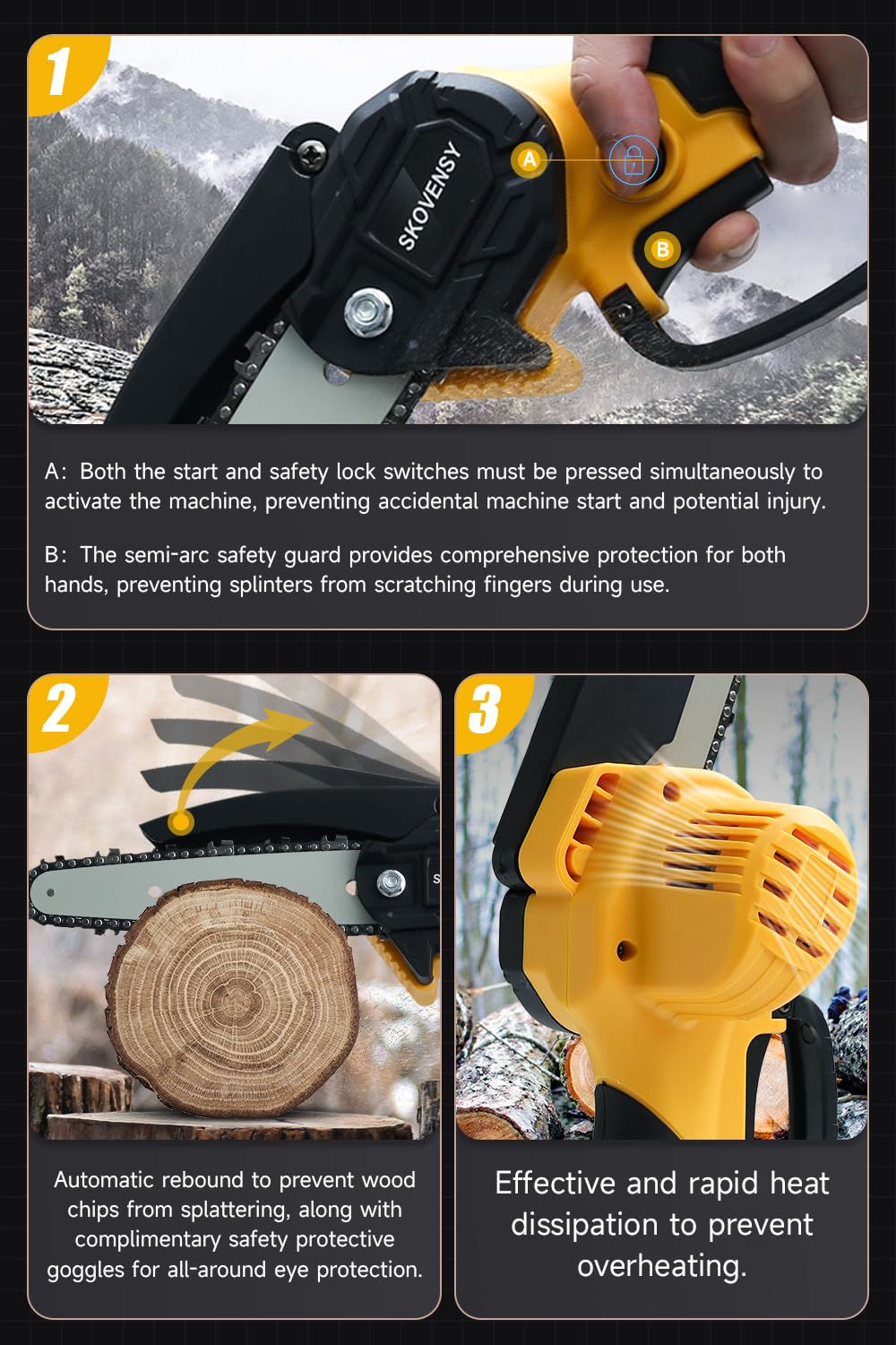Snapklik.com : Mini Chainsaw, 6 Inch Cordless Mini Chainsaw, Portable ...