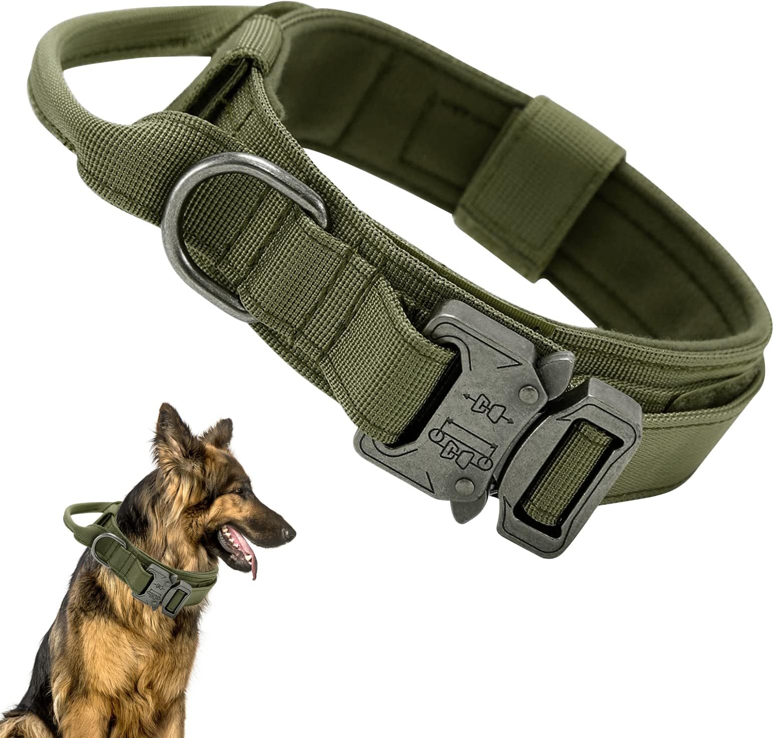 Ledeak Tactical Dog Collar, Padded Breathable Soft Nylon Pet Collar ...