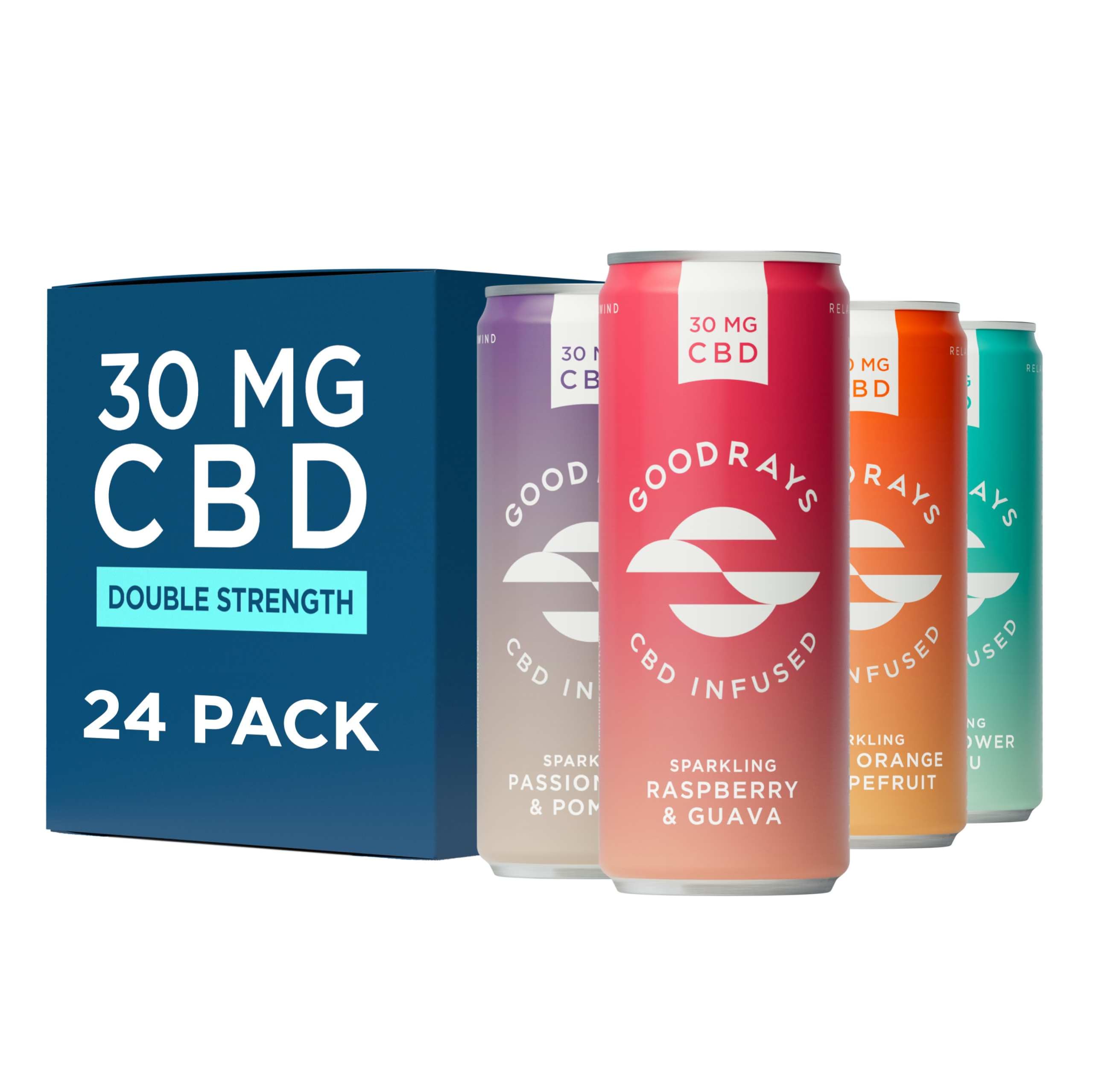 Goodrays - 30mg CBD Drink Mixed Pack - 24 x 250ml Cans - Natural ...