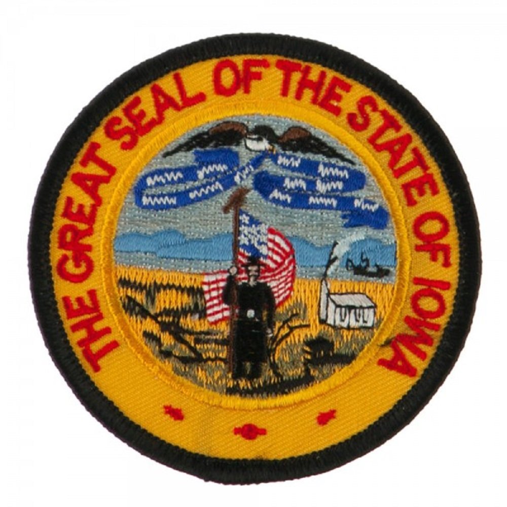 Amazon.com: Iowa State Seal Patch Round 3" Diameter, Embroidered Iron ...