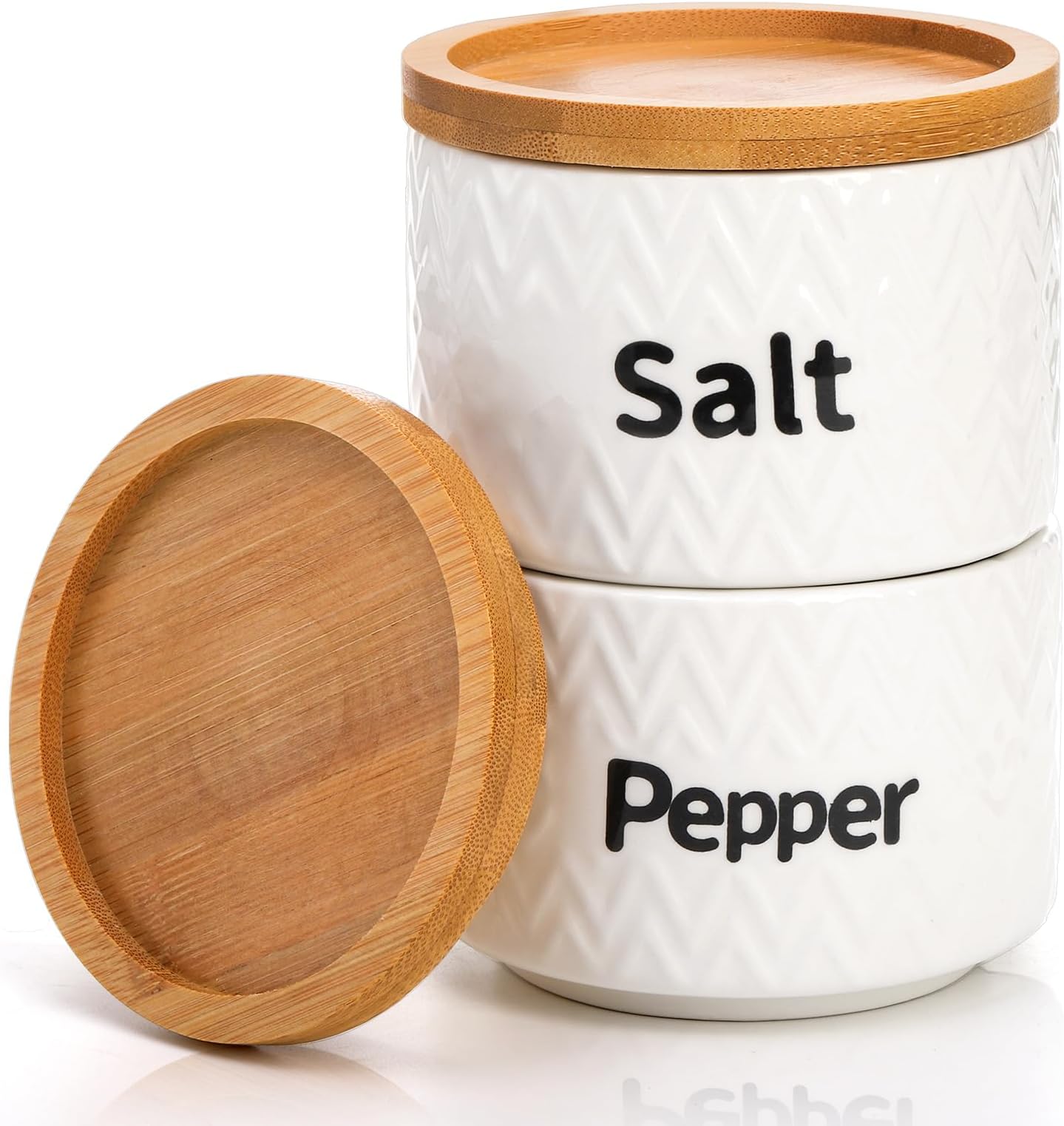 Amazon.com: Peohud Salt and Pepper Bowls, 12 Oz Ceramic Salt Cellar ...
