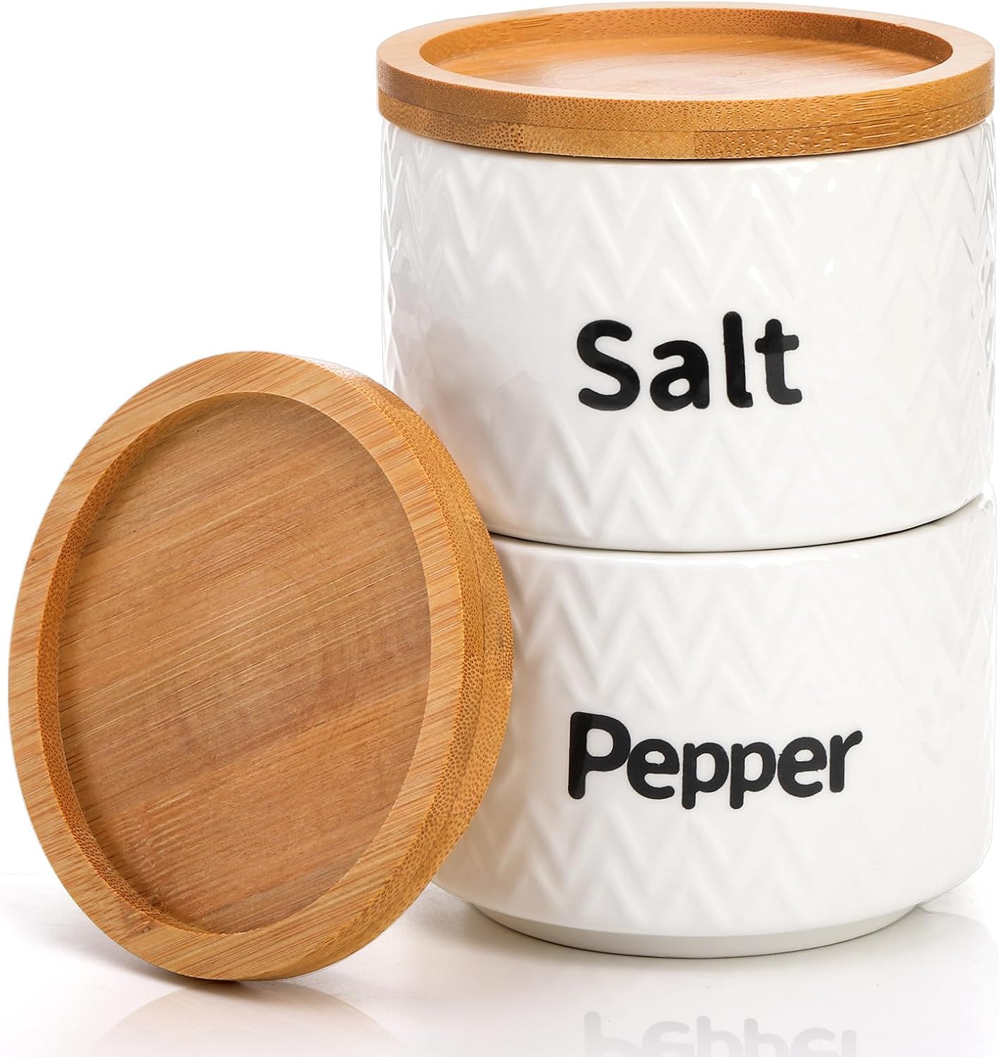 Amazon.com: Peohud Salt and Pepper Bowls, 12 Oz Ceramic Salt Cellar ...
