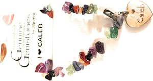 Amazon.com: Swibco Personalized Genuine Semi-Precious Gemstone Bracelet ...