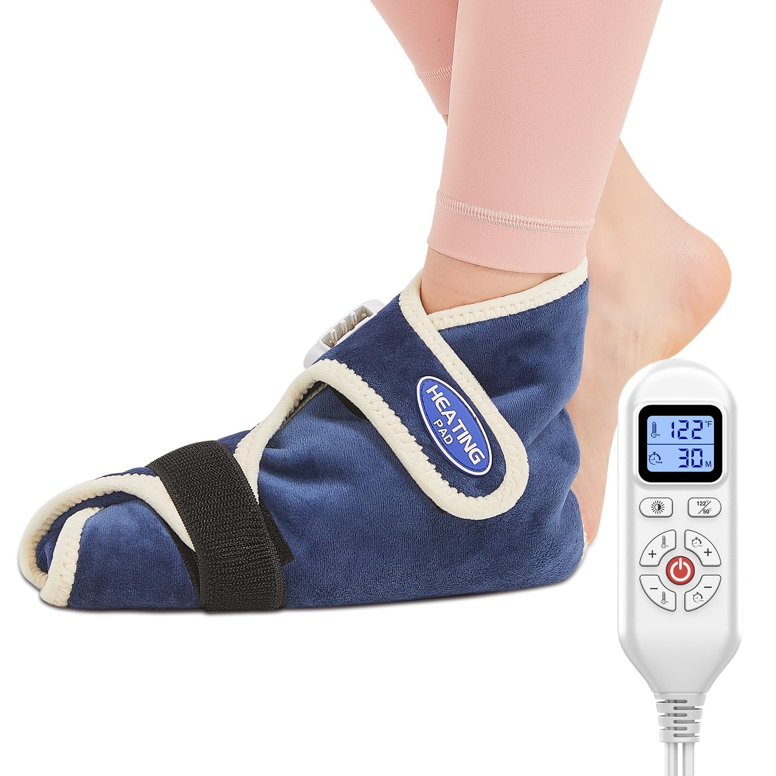 1 Pack Electric Heated Foot Ankle Warmer - Feet Heating Pad Deep ...