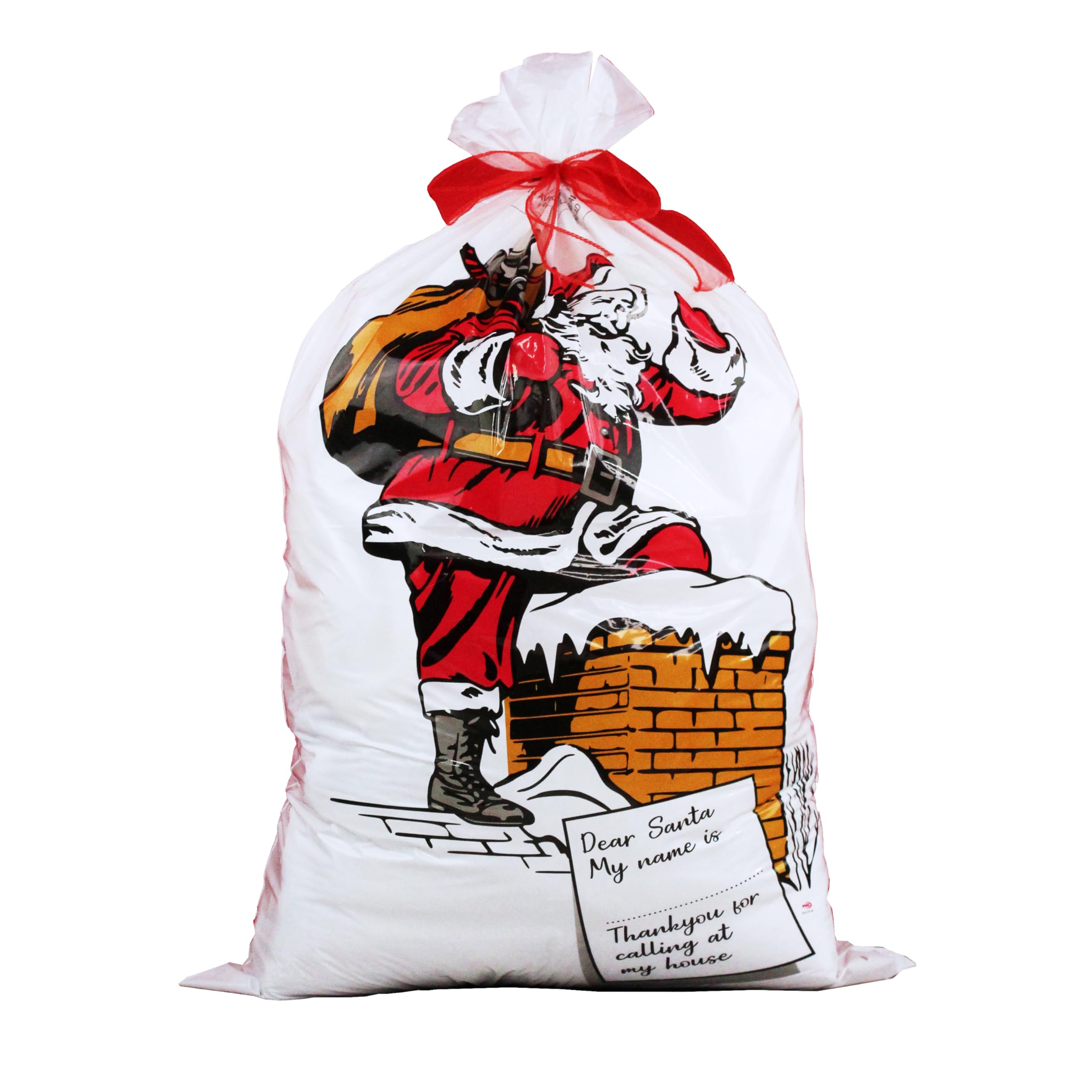 Homestreet Xmas 4 Large Polythene Santa Sacks, Perfect Bags And Gifts ...