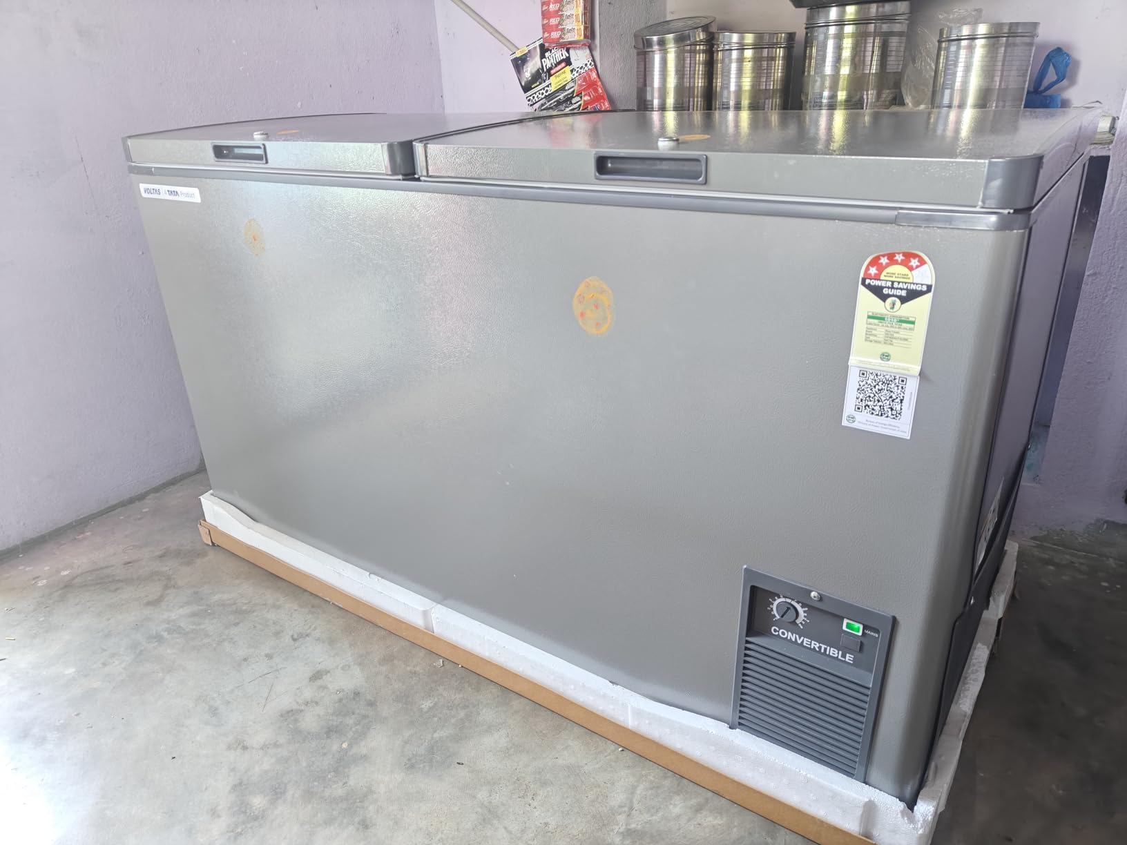 Voltas CVF405DA4-P-AL Double Door Deep Freezer