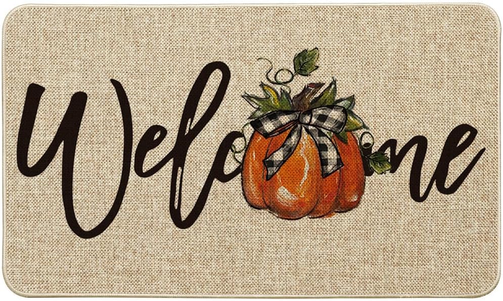 Amazon.com: Artoid Mode Bow Tie Pumpkin Fall Welcome Doormat, Autumn ...