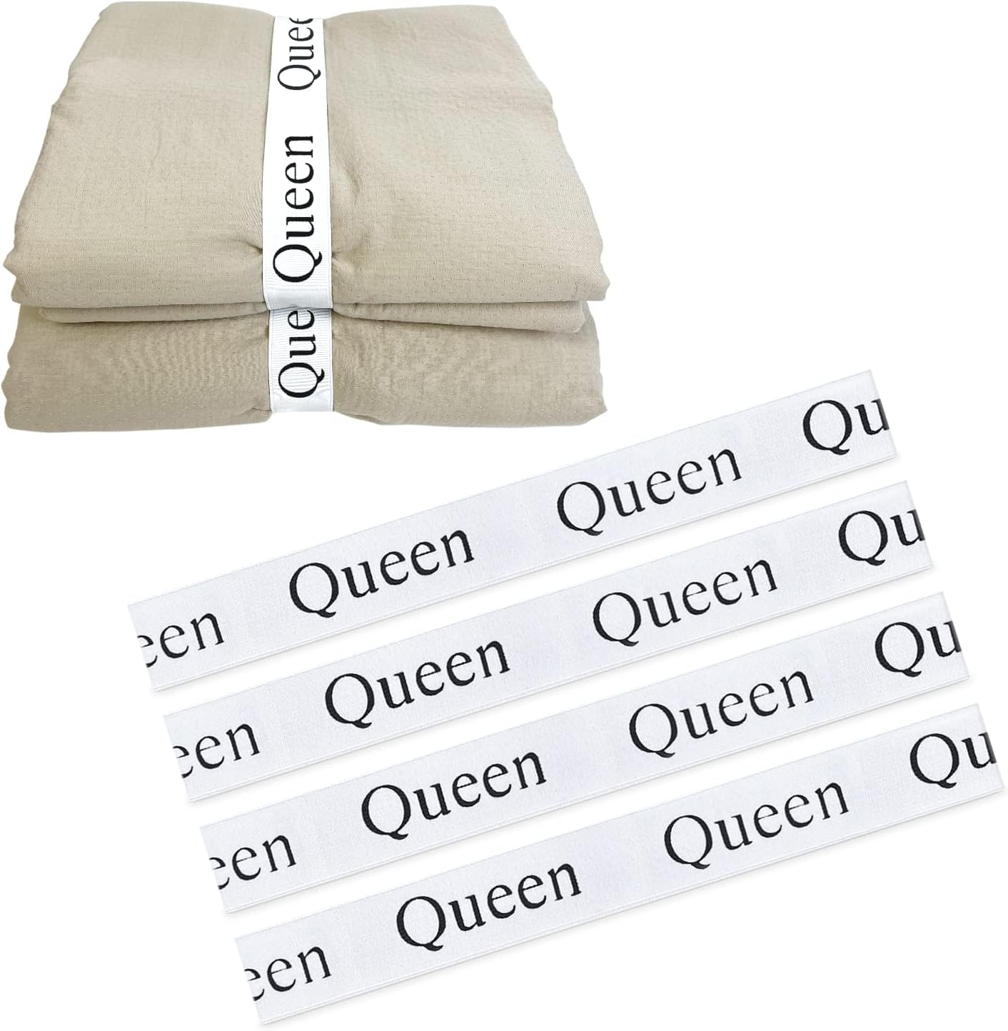 Amazon.com: Jajahu 4Pcs Bed Sheet Organizer Bands | Elastic Linen Label ...