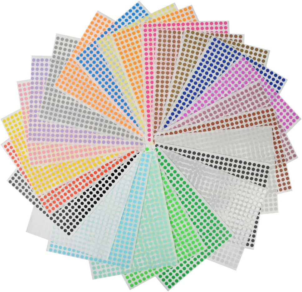 FOCCTS 25 Colors 6mm Round Dot Stickers, Small Color Coding Dot Labels ...