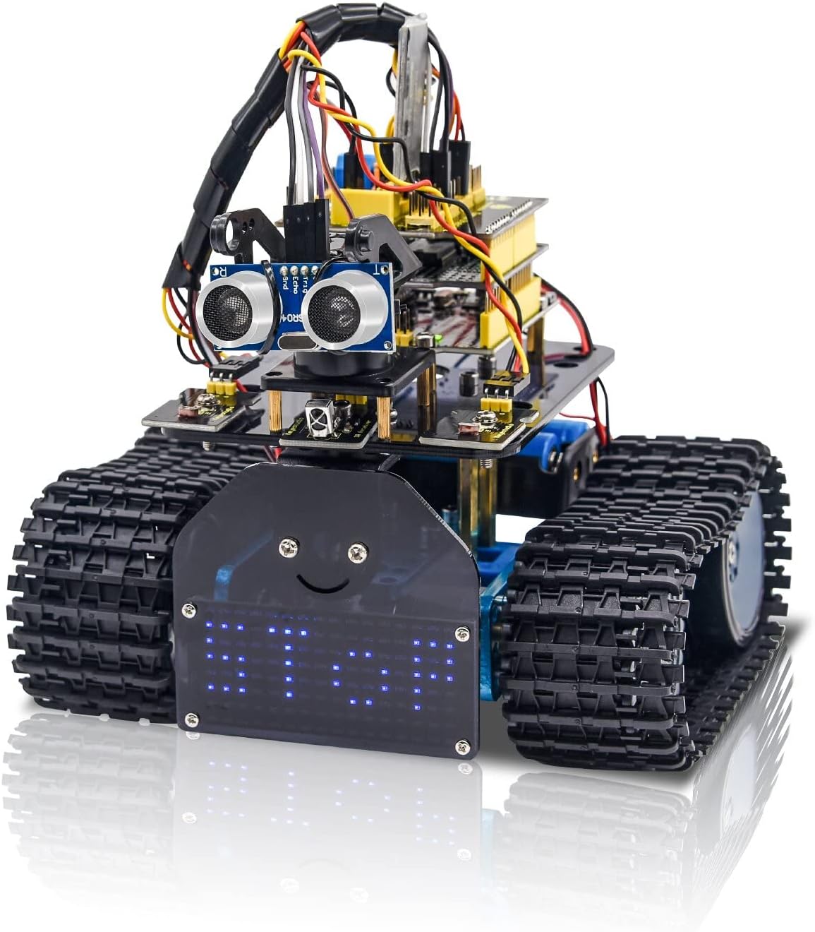 KEYESTUDIO Robot Car Kit con UN0 R3 Compatible con Arduino IDE, Módulo ...