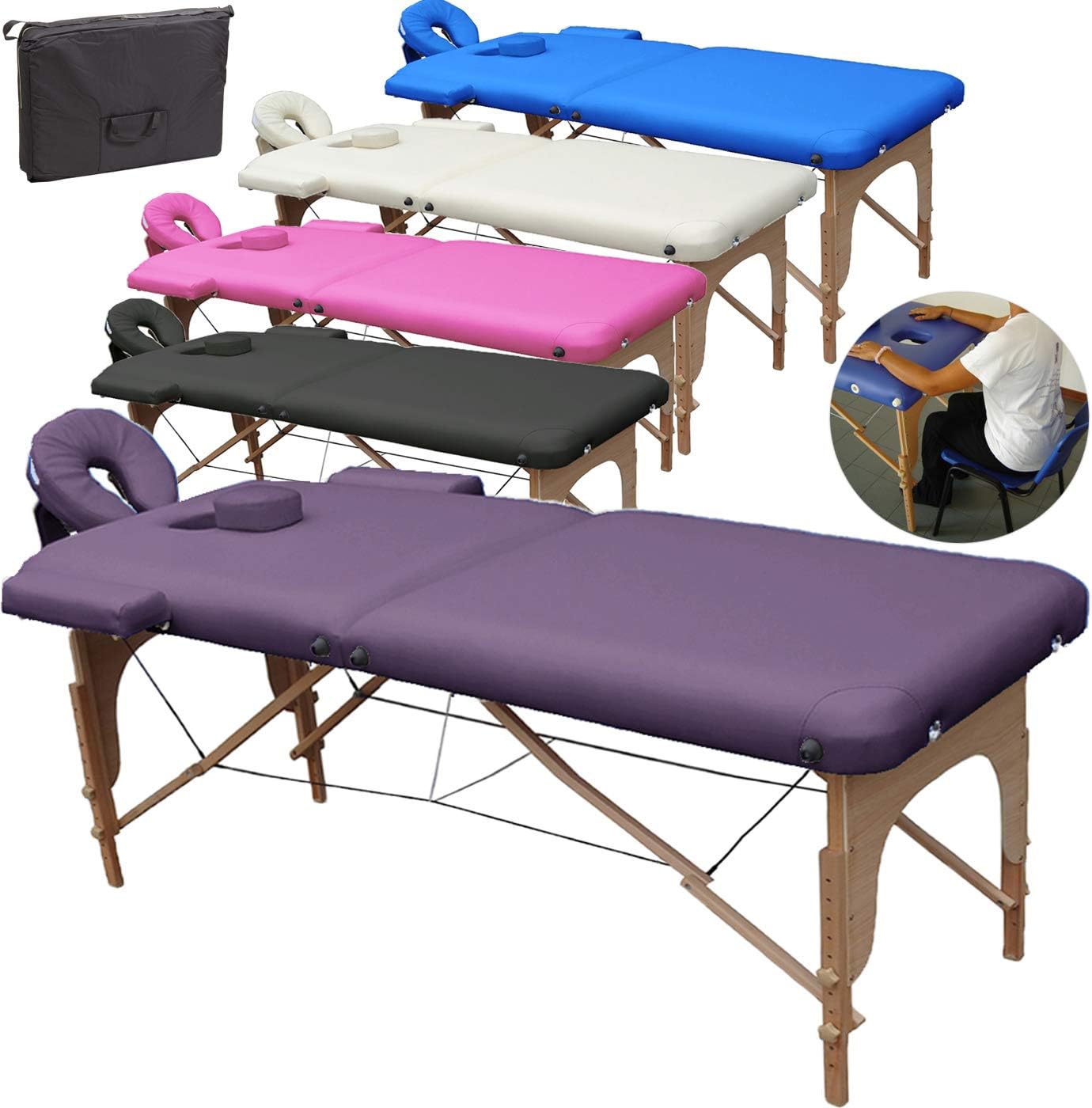 Table de Massage 2 Zones Portables Cosmetique lit esthetique avec ...