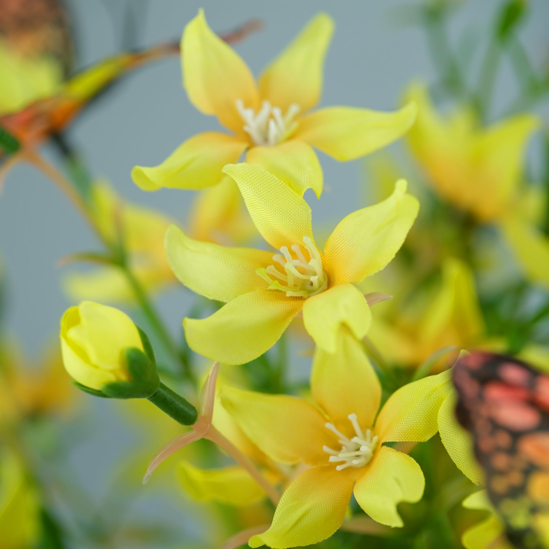 Artificial Freesia Bouquet in Ivory Ceramic Vase, Silk Flower and ...