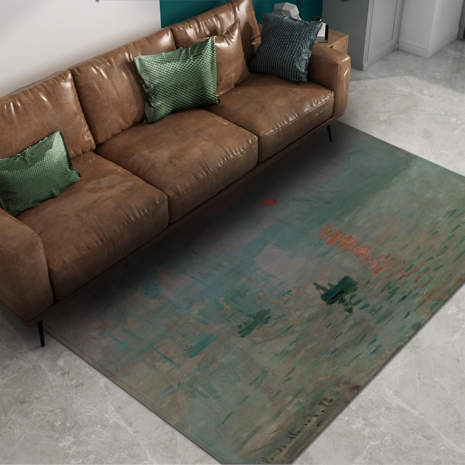 Amazon.com: Claude Monet Style Area Rug Impression Sunrise Famous ...